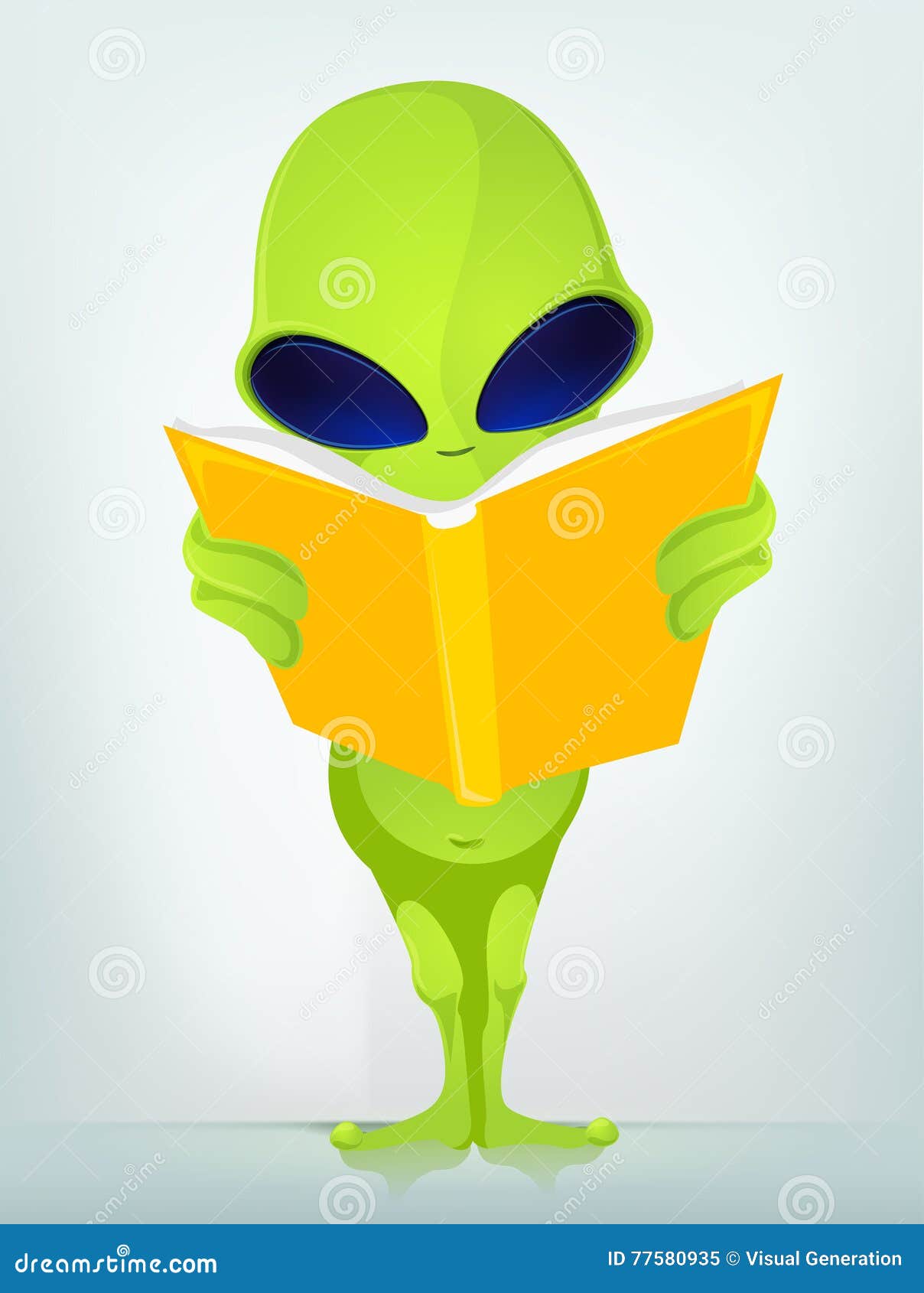 Funny Alien Cartoon Illustration Stock Illustration - Illustration of ...