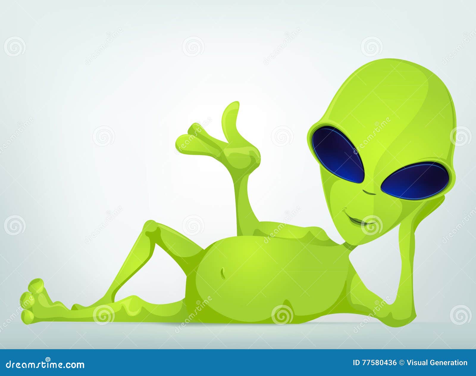 Funny Alien Cartoon Illustration Stock Illustration - Illustration of ...