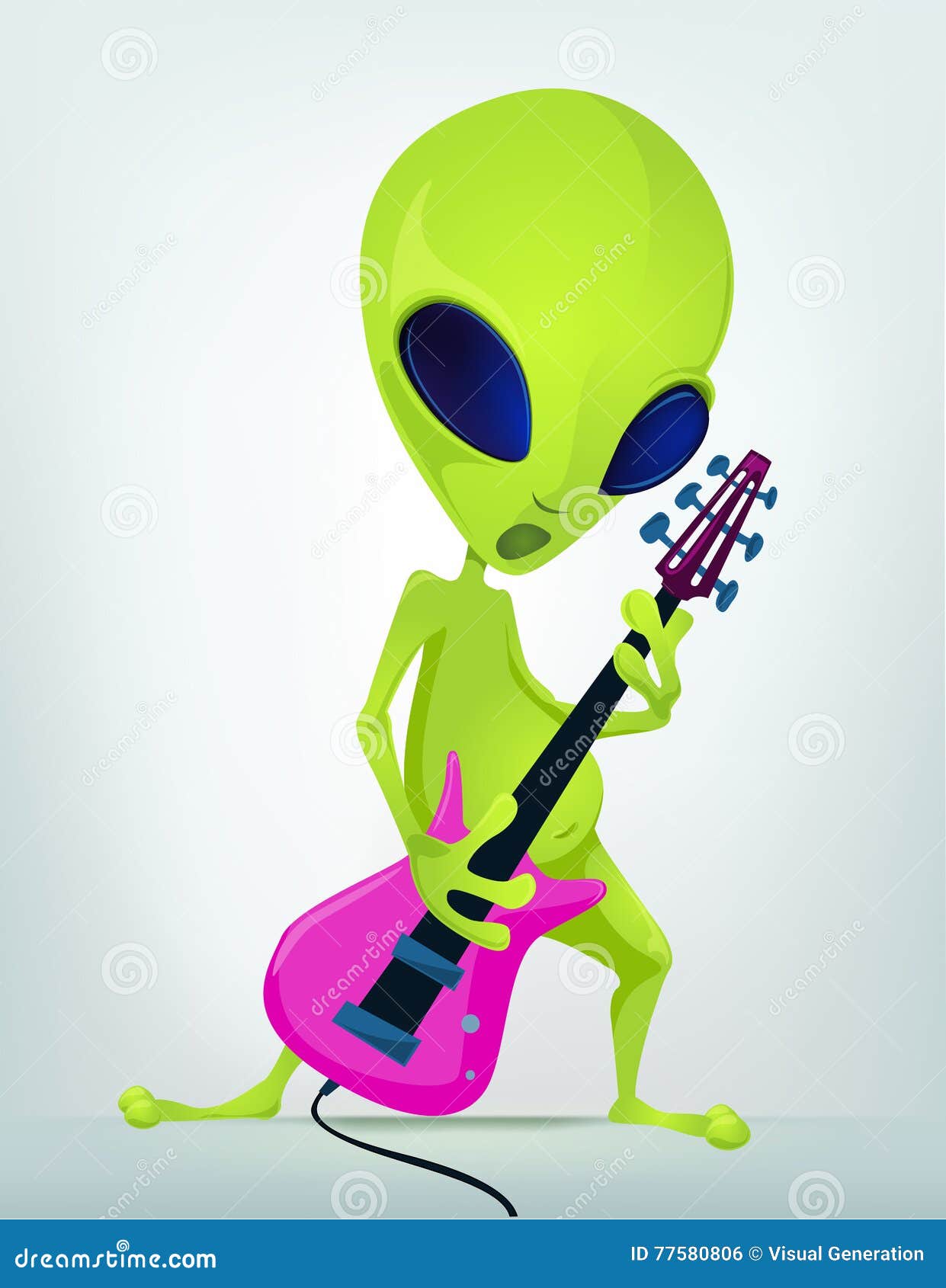 Funny Alien Cartoon Illustration Stock Illustration - Illustration of ...