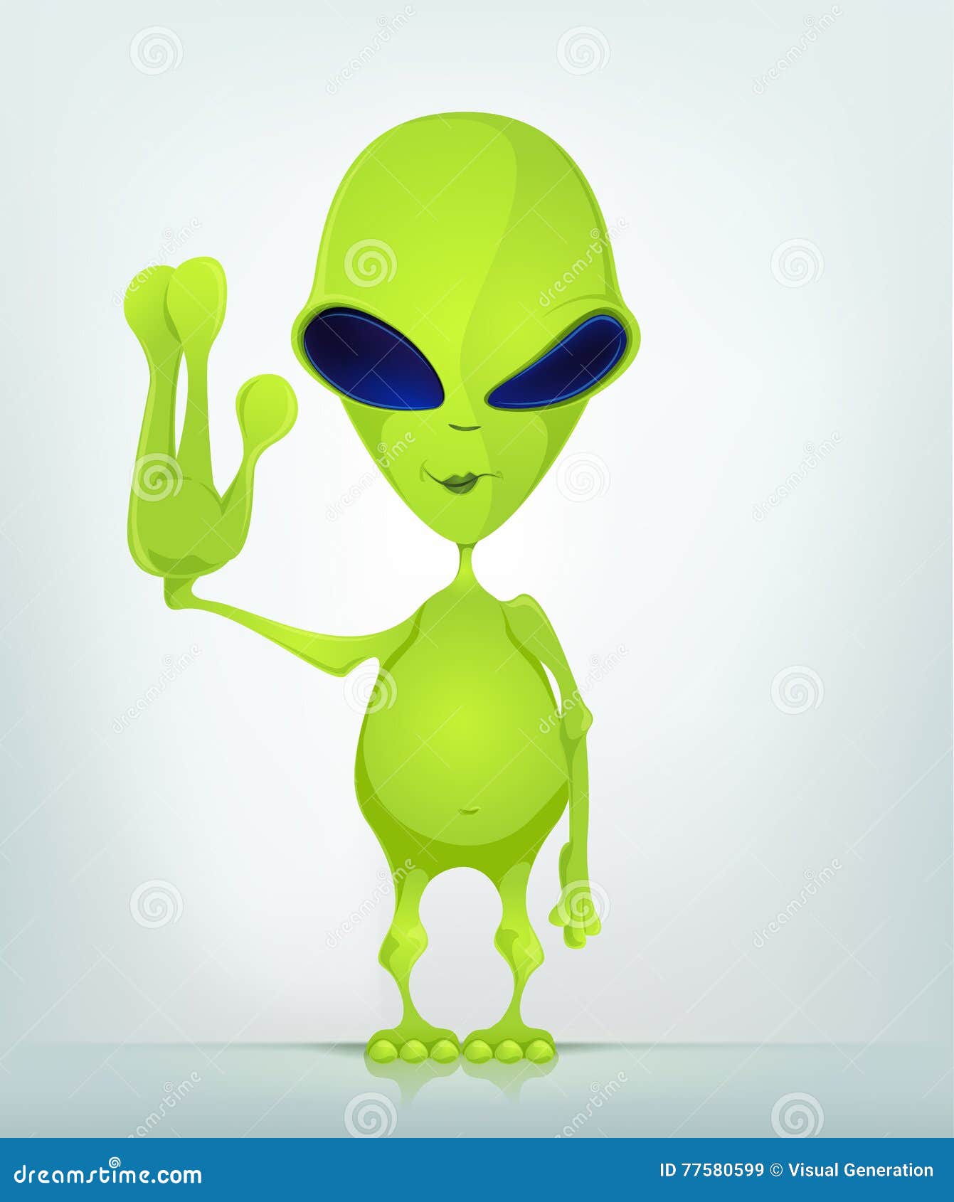 Funny Alien Cartoon Illustration Stock Illustration - Illustration of ...