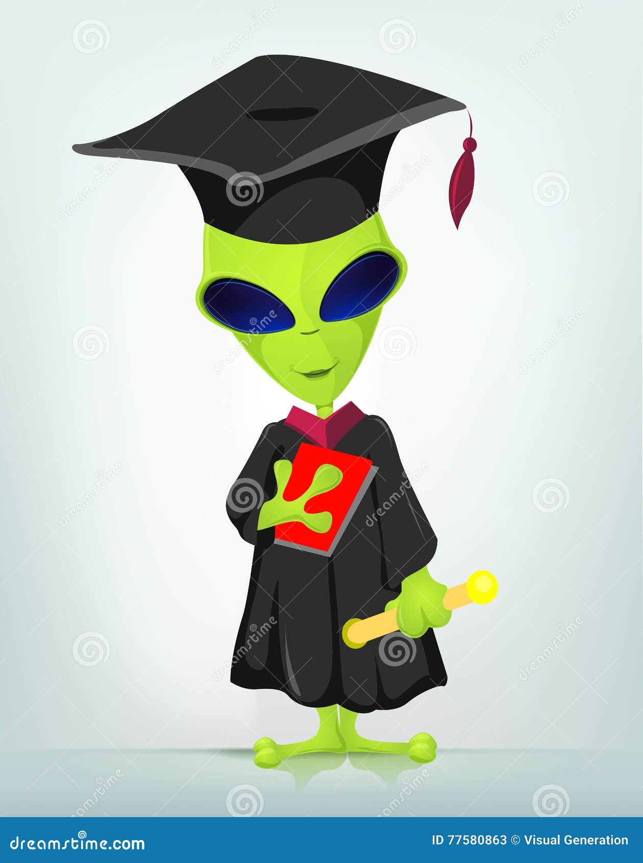 Funny Alien Cartoon Illustration Stock Illustration - Illustration of ...