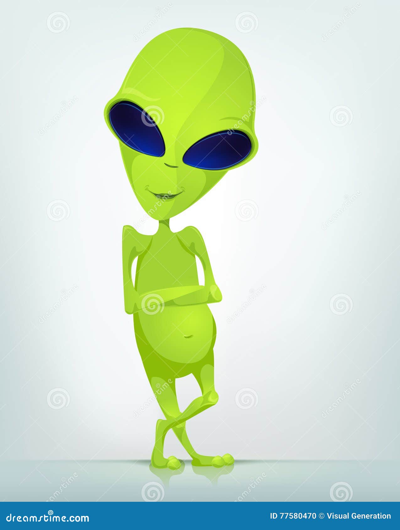 Funny Alien Cartoon Illustration Stock Illustration - Illustration of ...