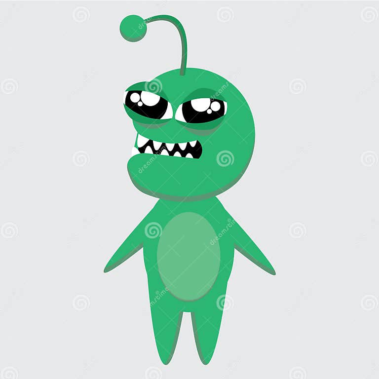 Funny Alien Character Illustration Stock Vector - Illustration of eyes ...