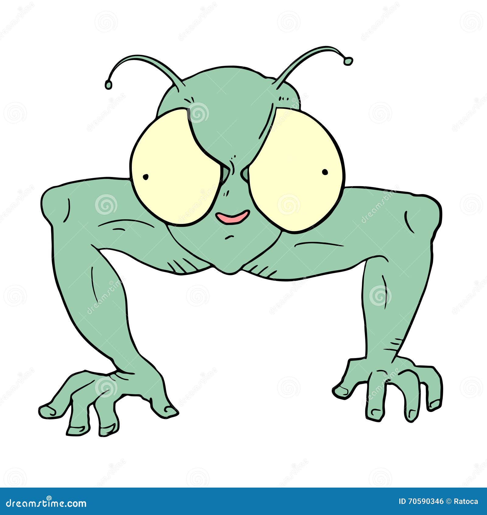 Funny alien stock vector. Illustration of space, darw - 70590346