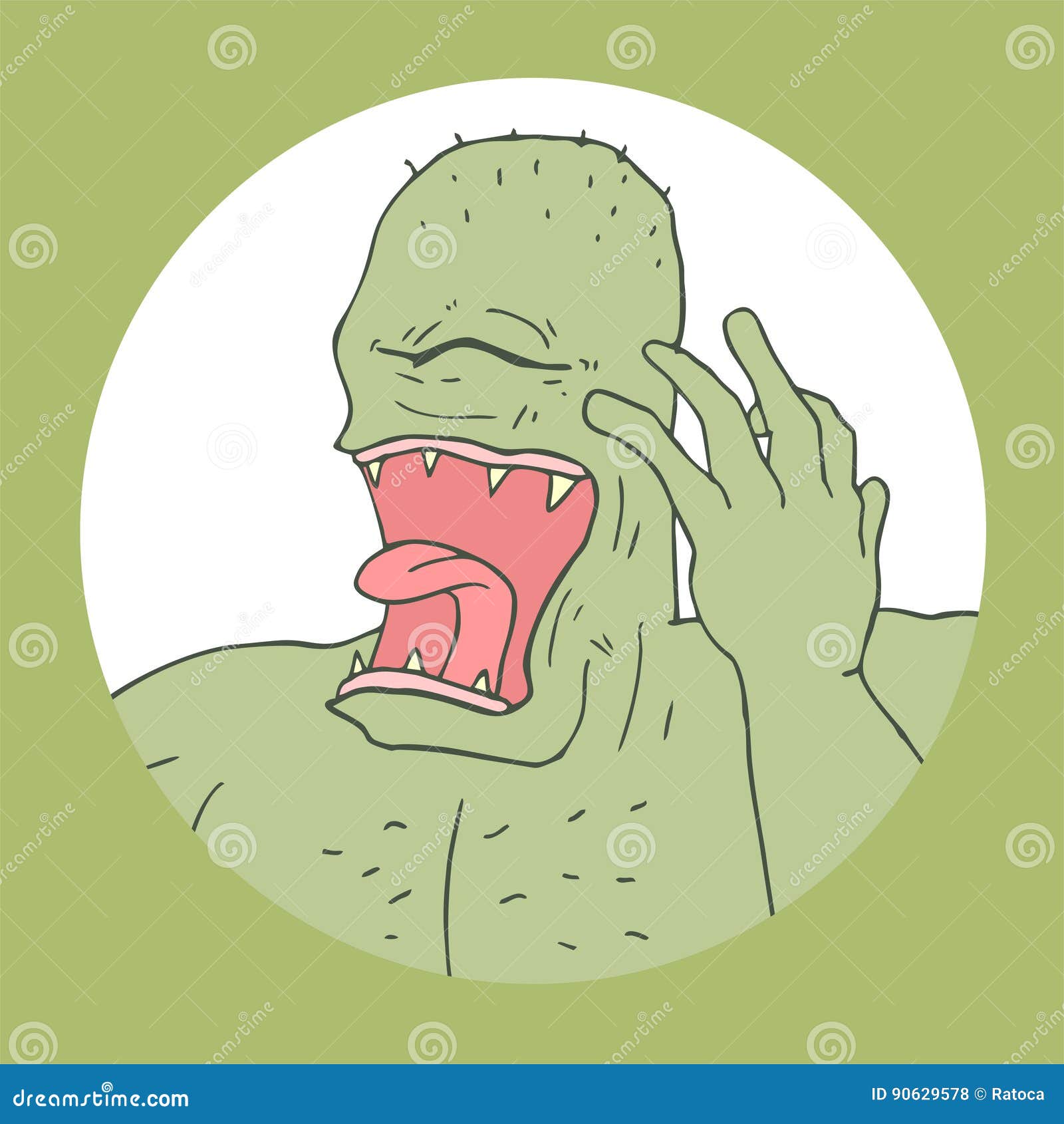 Funny alien draw stock vector. Illustration of mouth - 90629578