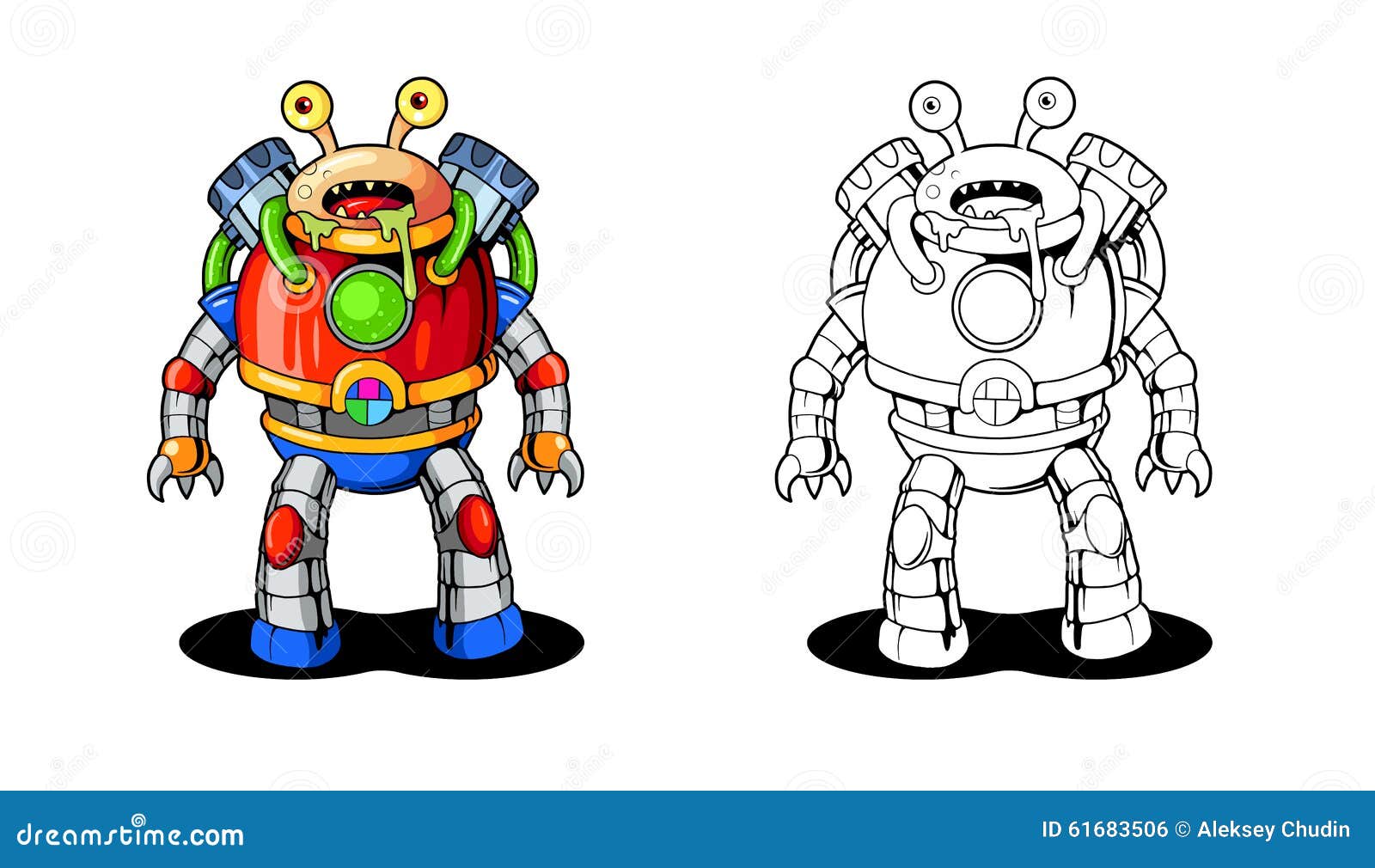 Funny Alien Cartoon Illustration Royalty-Free Stock Photography ...