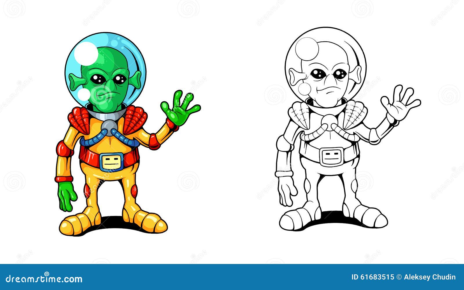 Funny Alien Cartoon Illustration Royalty-Free Stock Image ...
