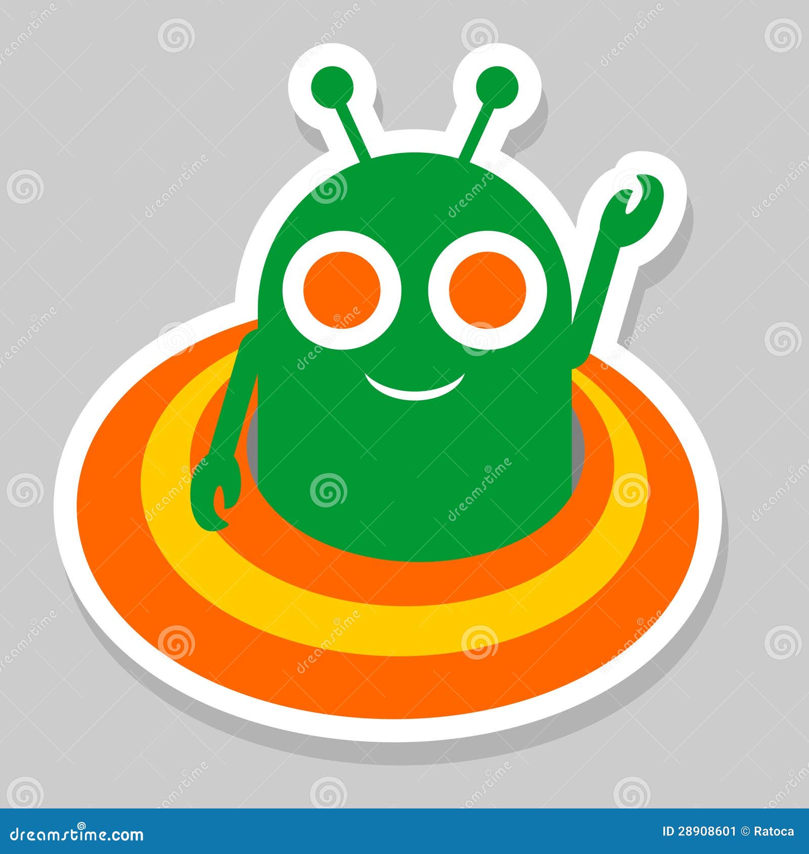 Funny alien icon stock vector. Illustration of innovation - 28908601