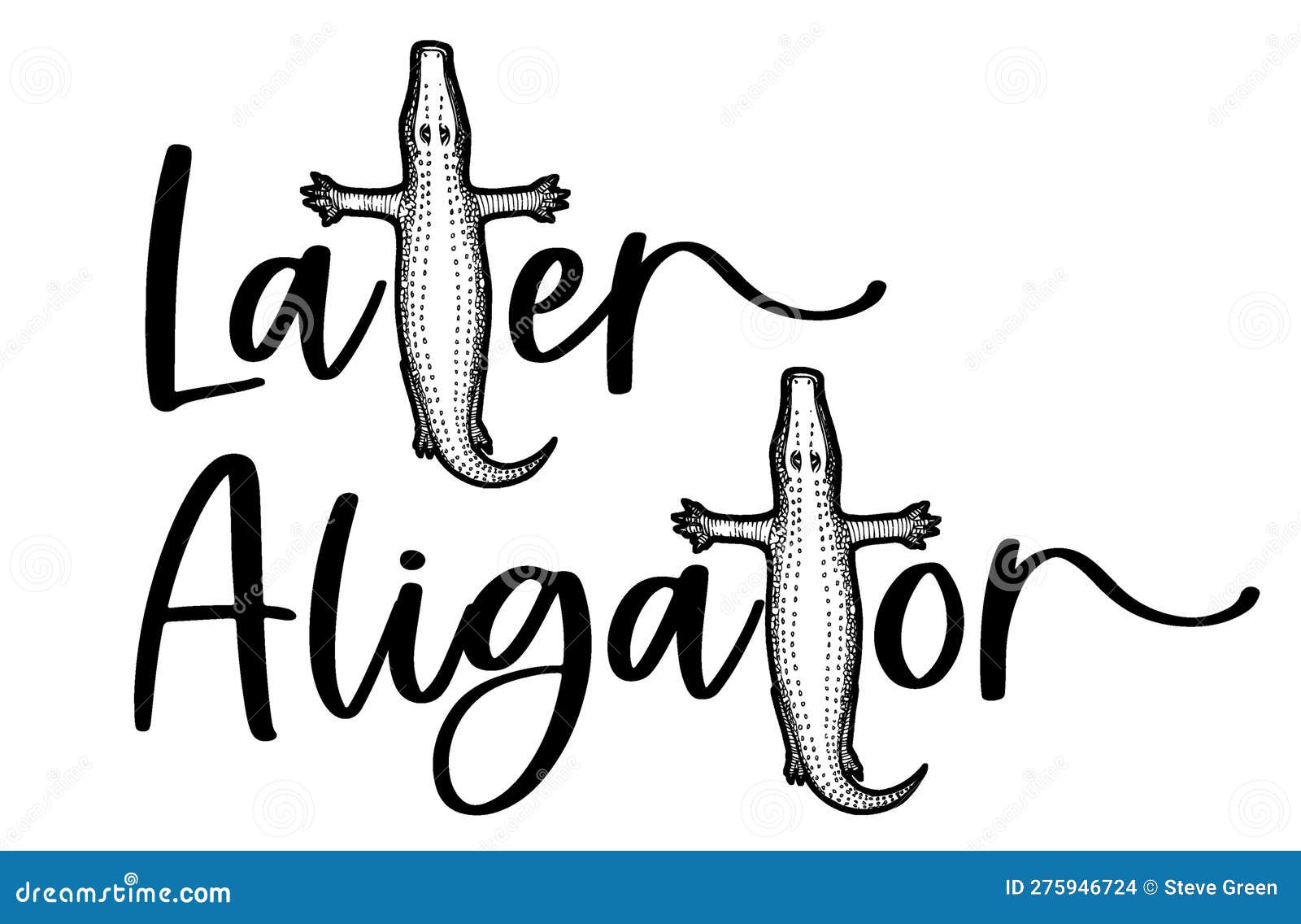 See You Later Alligator!- Funny Cartoon Crocodile. Vector Illustration ...