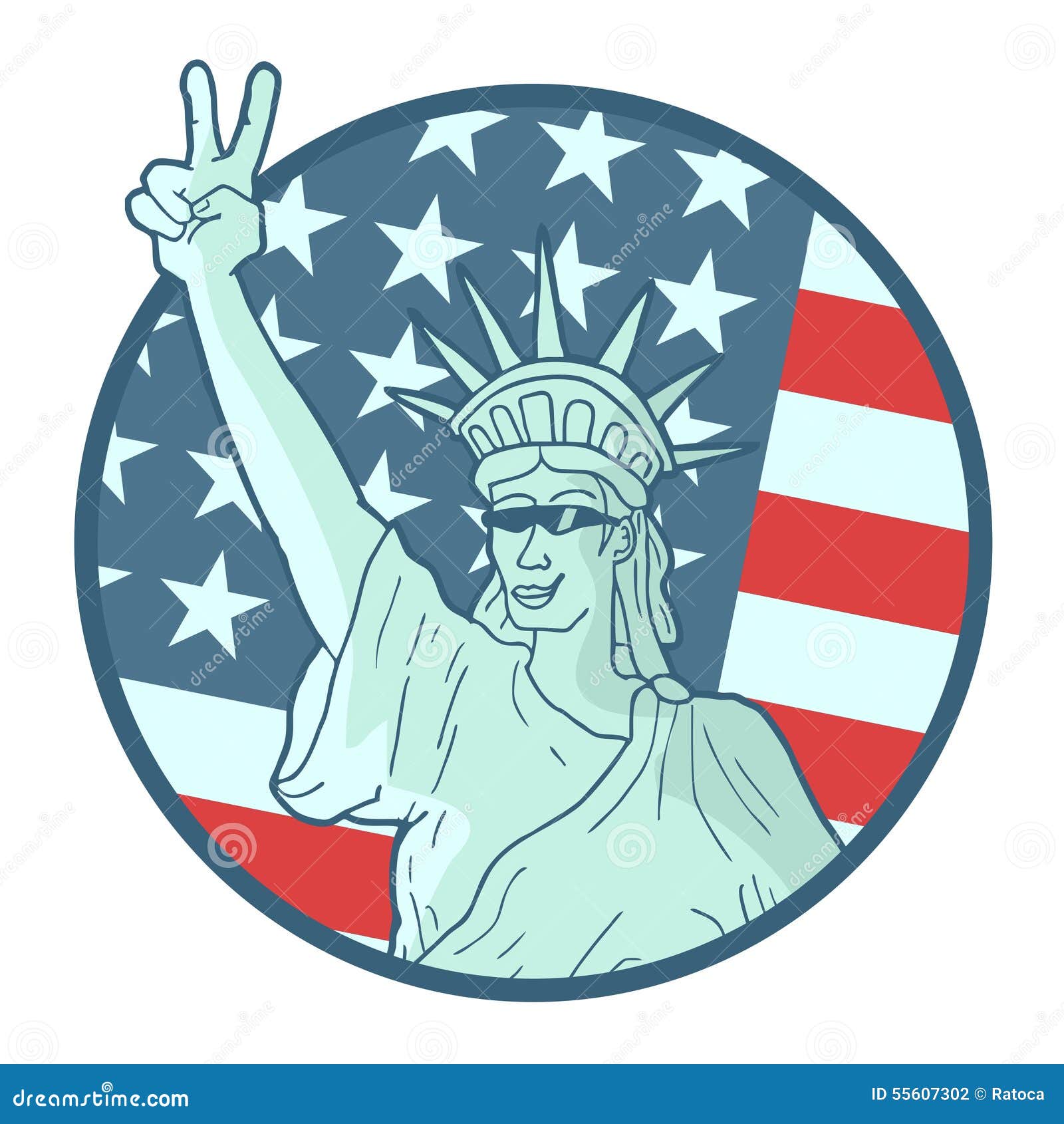 Funny american emblem stock vector. Illustration of national - 55607302