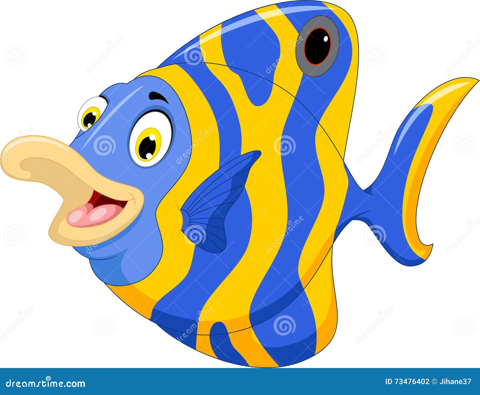 Angel Fish Icon In Cartoon Style Isolated On White Background. Sea ...