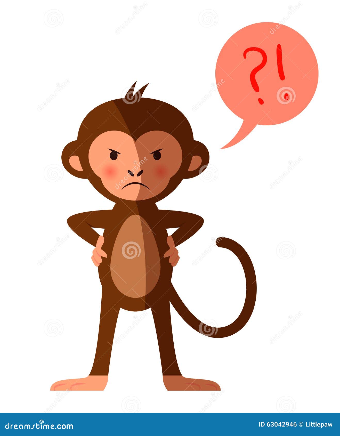 Funny angry monkey stock vector. Illustration of childish - 63042946