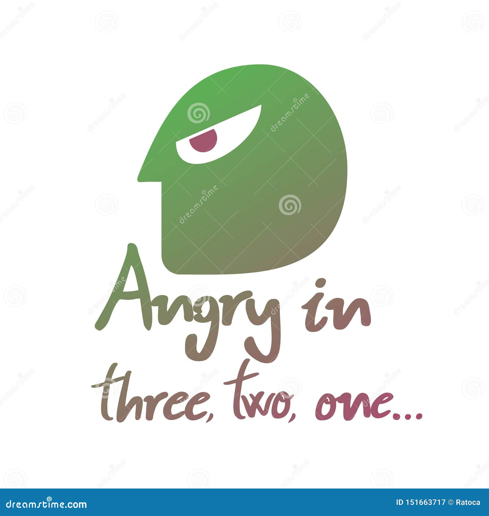 Funny Angry in Three, Two, One Message Stock Vector - Illustration of ...