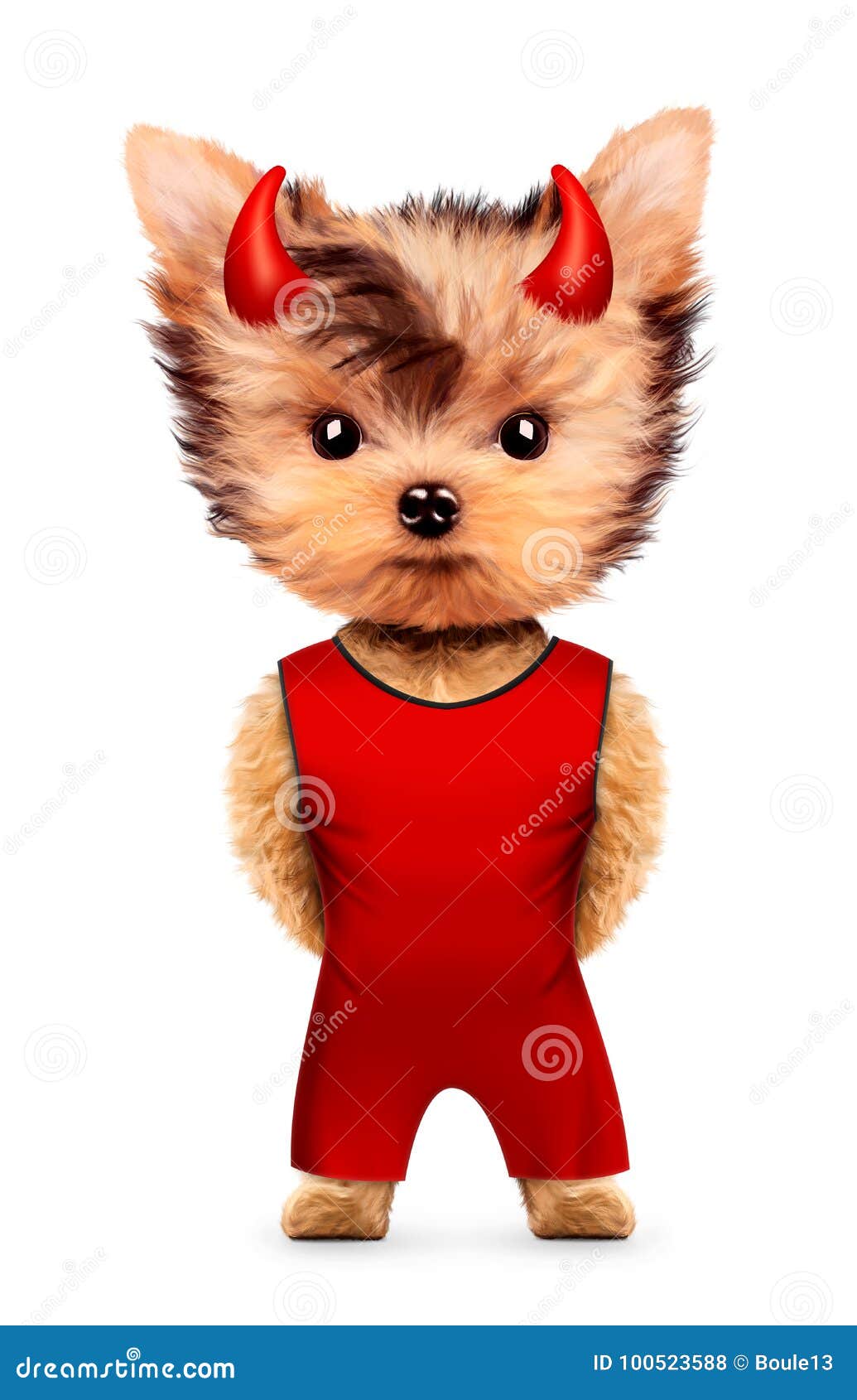 Funny Animal Devil. Halloween and Evil Concept Stock Illustration ...