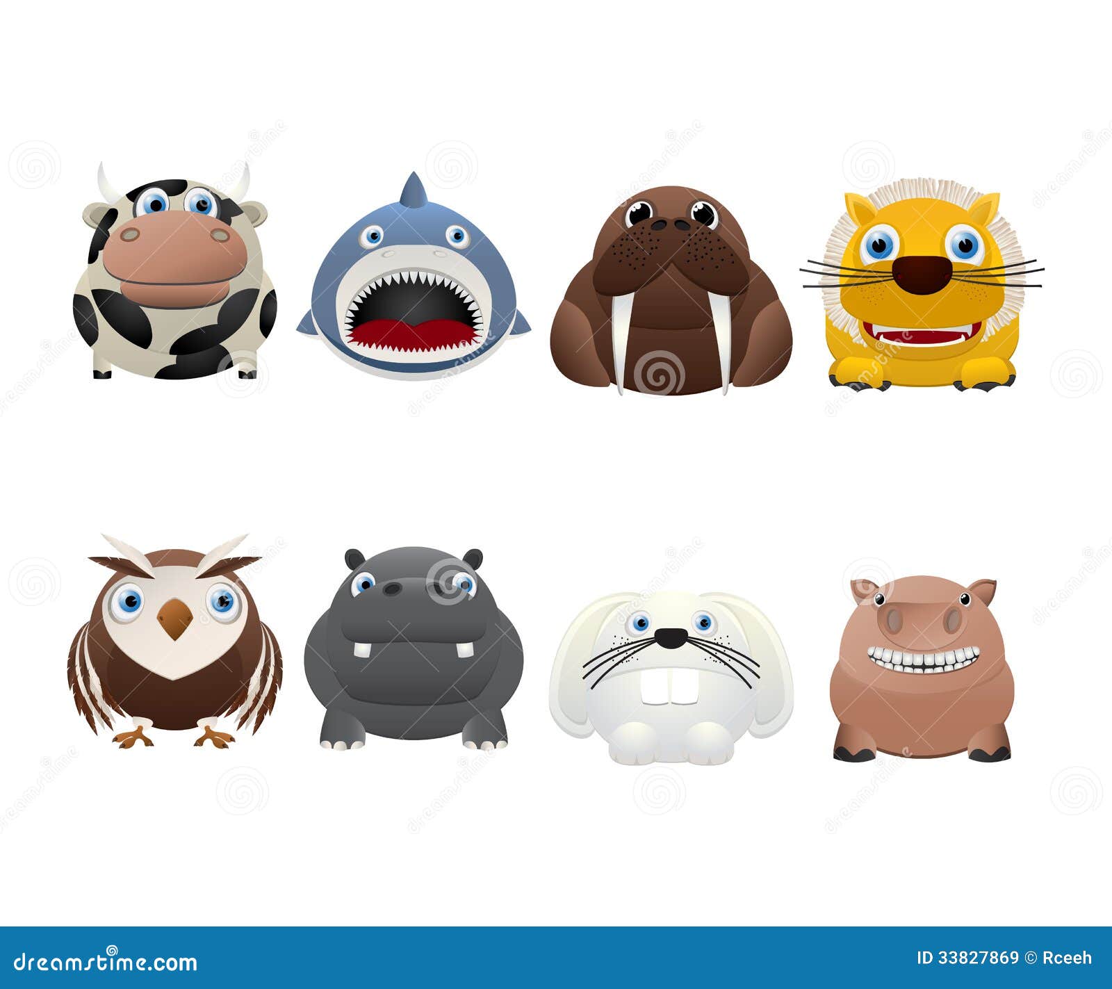 Funny animal icons stock vector. Illustration of funny - 33827869