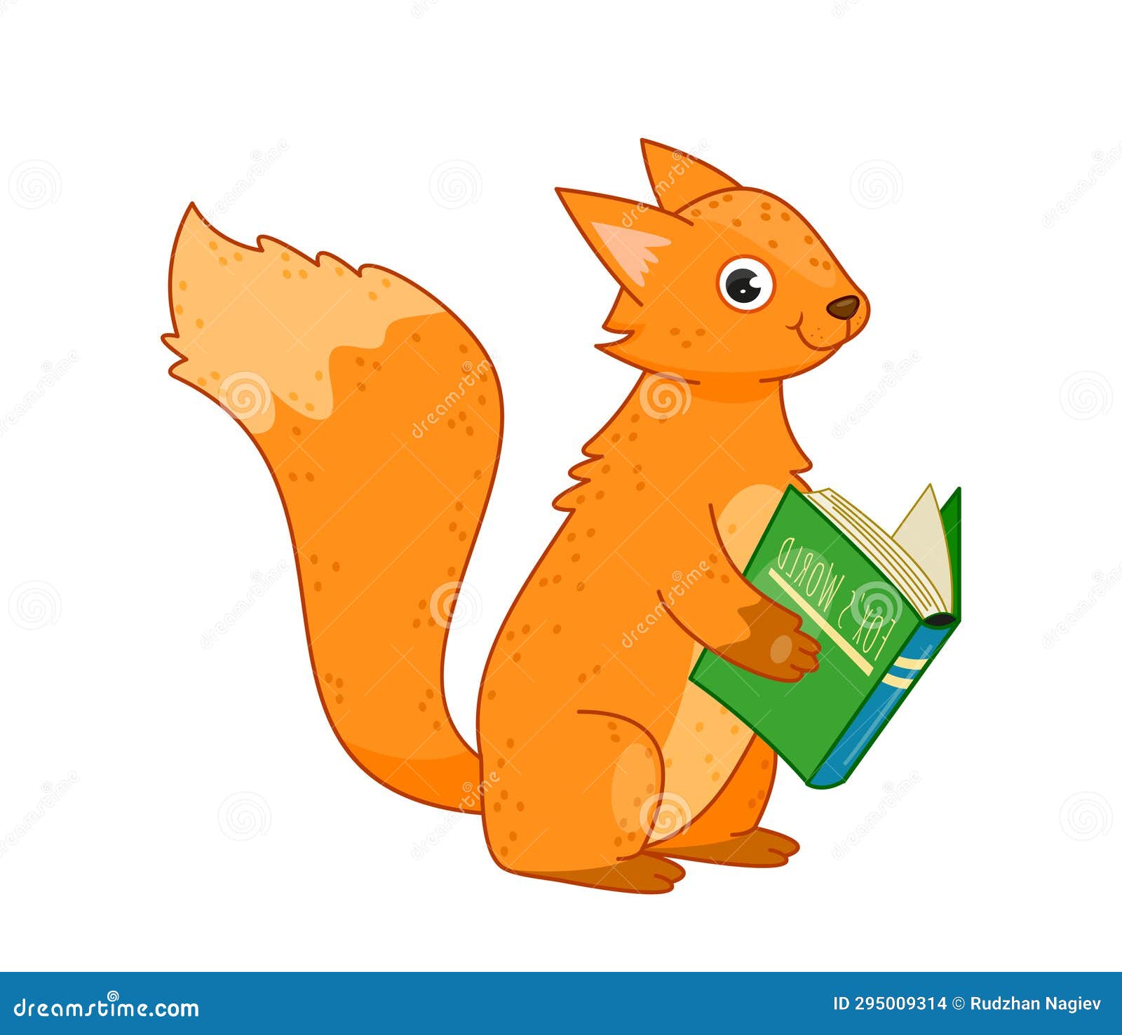 Funny Animal Read Book Vector Stock Vector - Illustration of studying ...