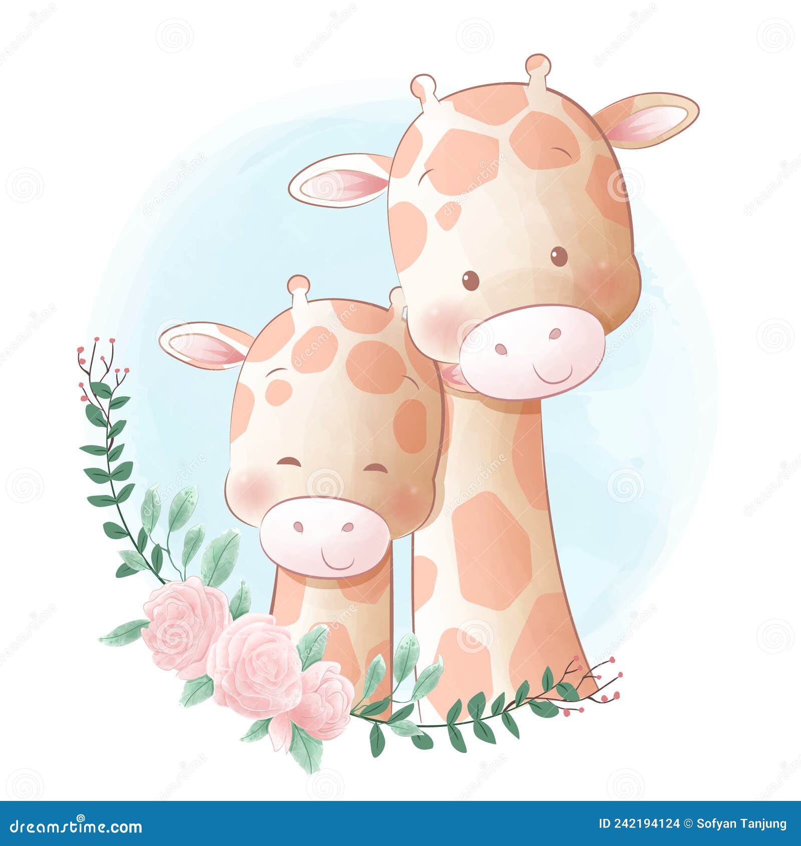 Funny Animals Cute Giraffe, Card for Kids Stock Vector - Illustration ...