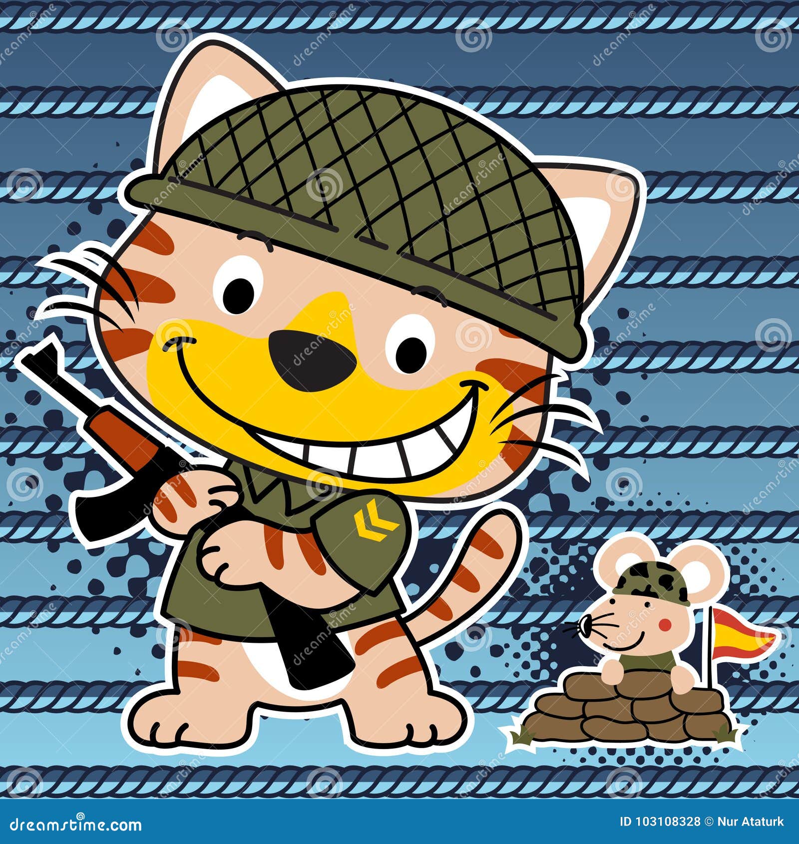 Funny Animals Troops Cartoon Vector Stock Vector - Illustration of ...
