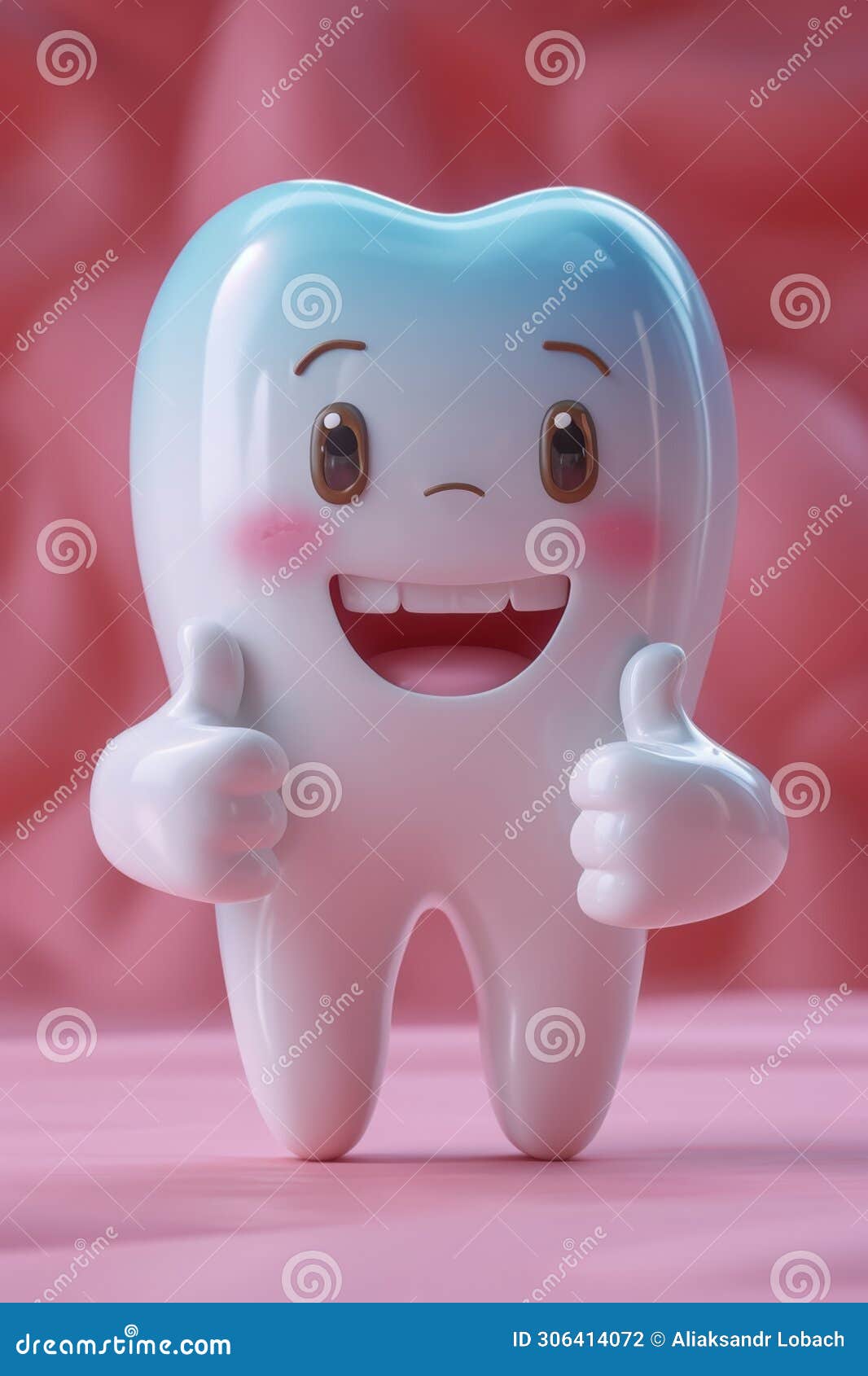 A Funny Animated Tooth Shows a Class Gesture on a Pink Background. 3d ...