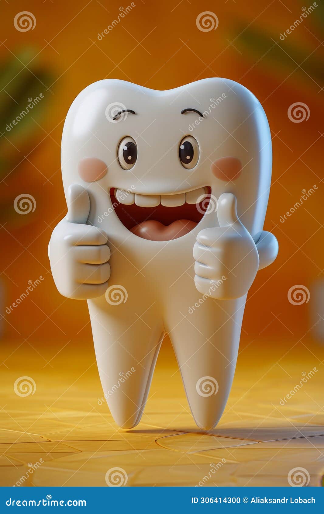 Animated Tooth Character With Toothbrush - AI Generated Stock ...