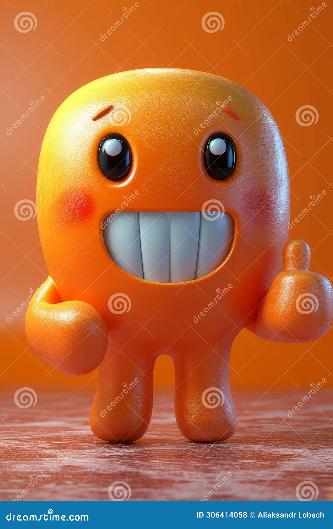 A Funny Animated Tooth Shows a Cool Gesture on an Orange Background. 3d ...