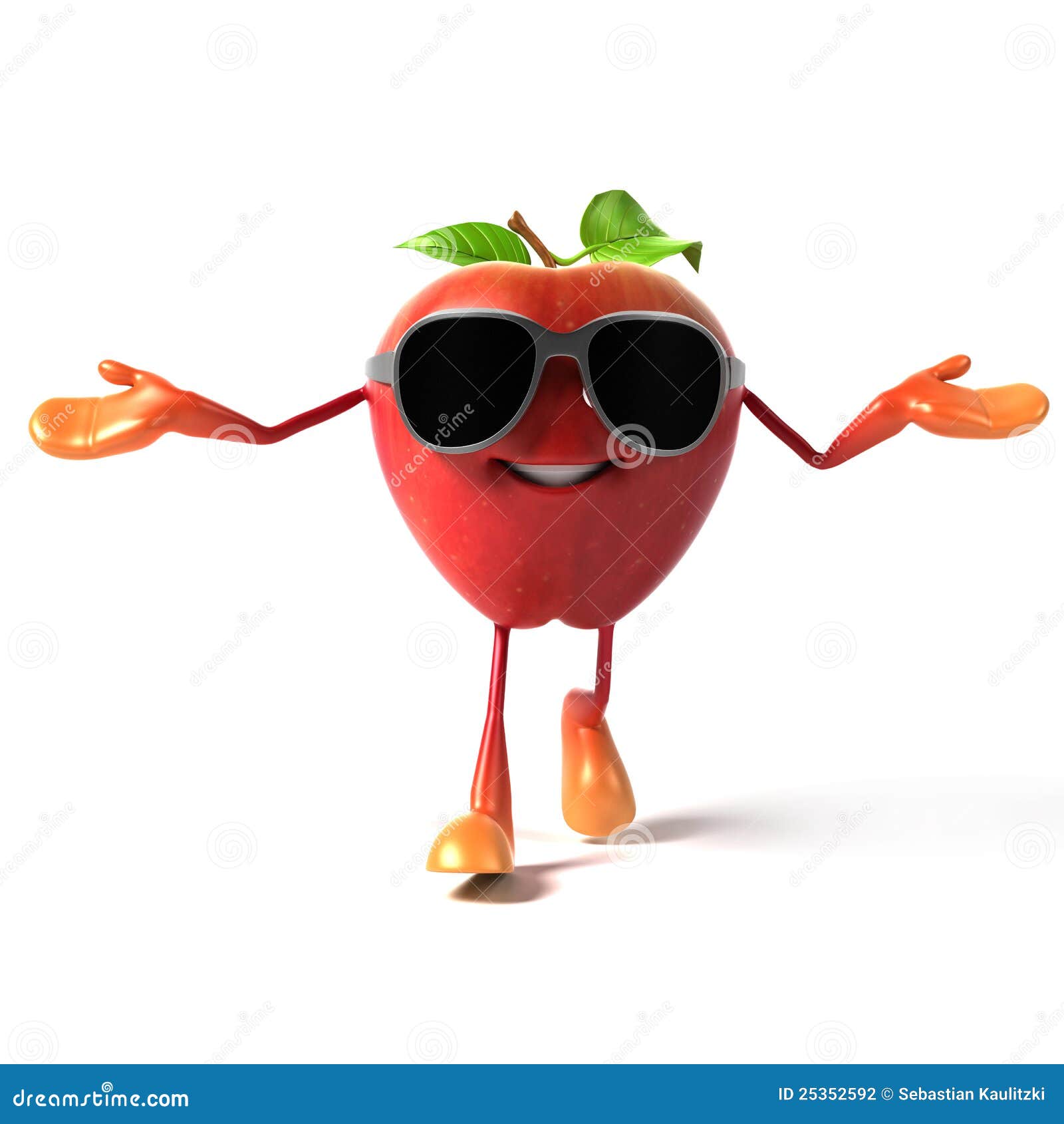 Funny apple stock illustration. Illustration of smile - 25352592