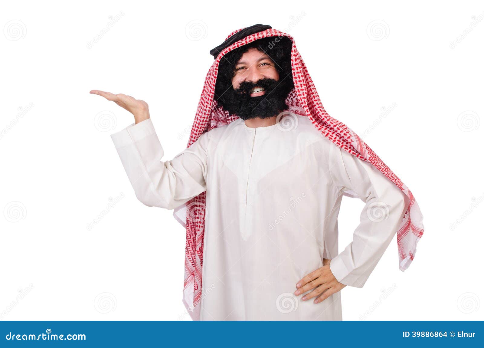 Funny Arab Man Hoding Hands Stock Photo - Image of humor, dress: 39886864