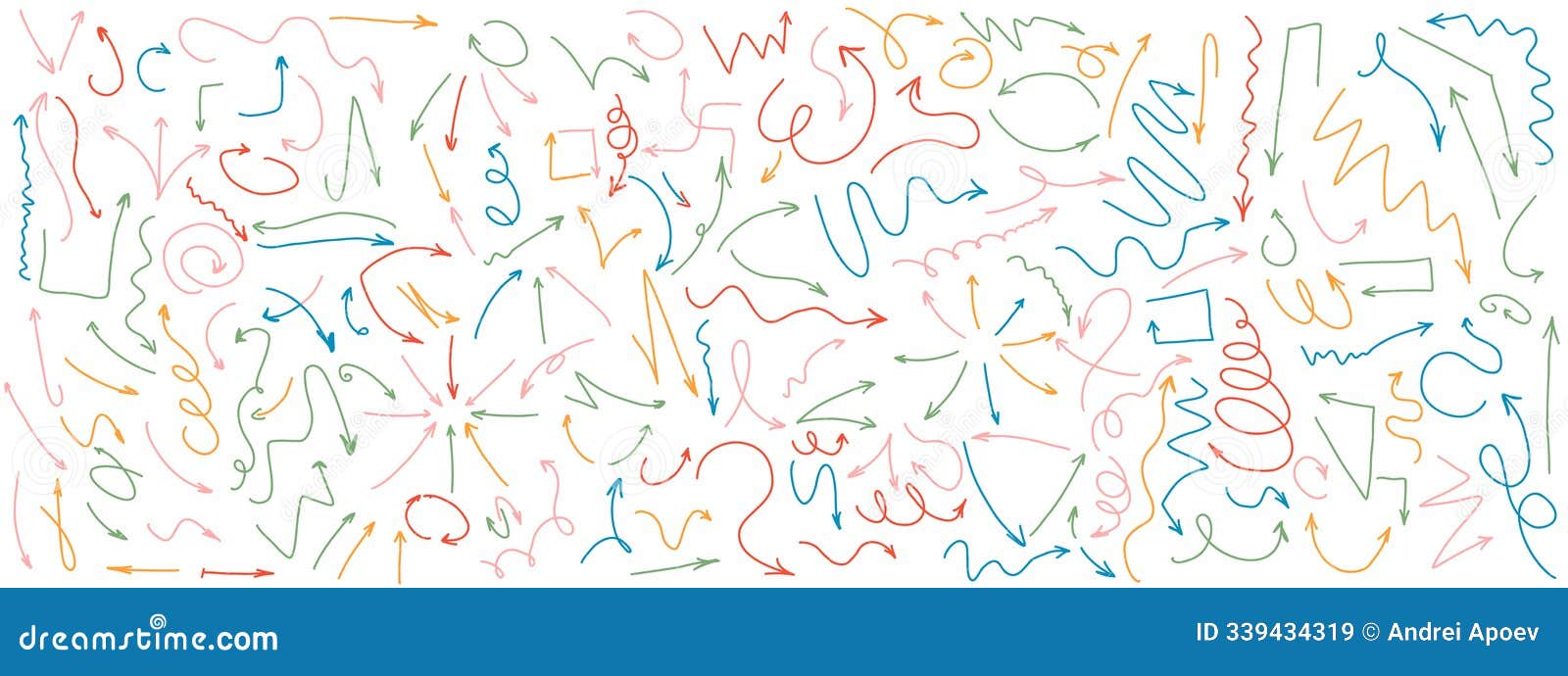 Funny Arrows Seamless Pattern. Playful Pointers Of Different Shapes ...