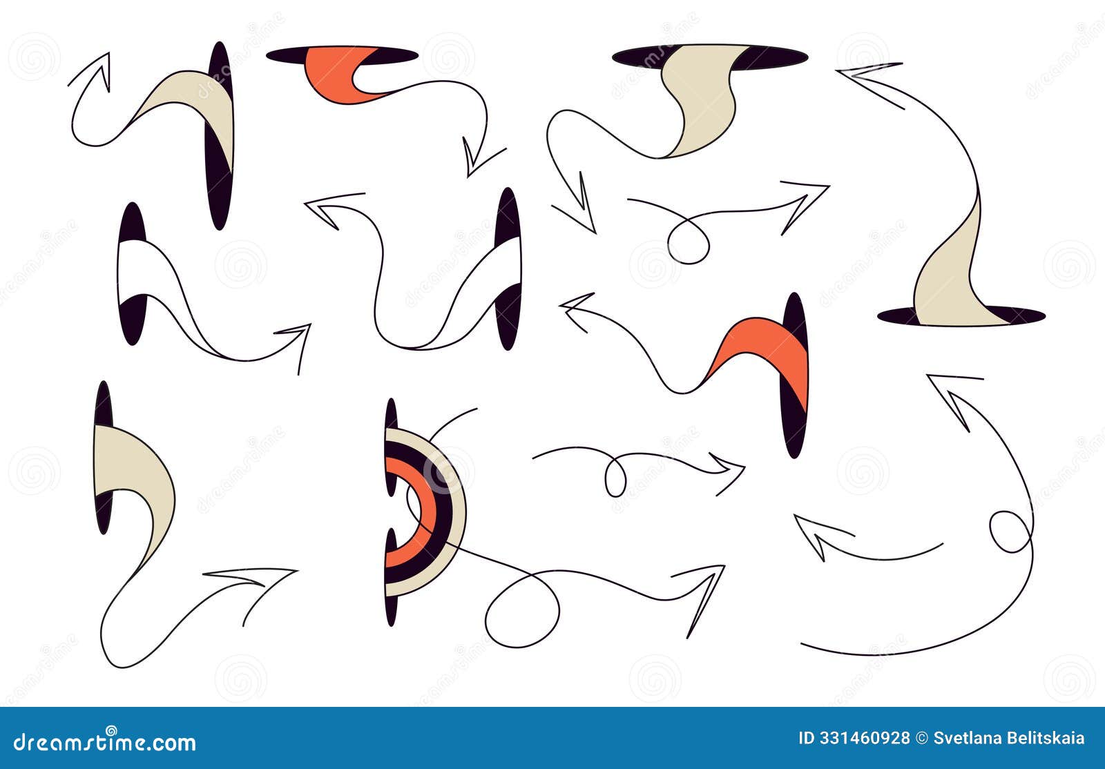 Funny Arrows Seamless Pattern. Playful Pointers Of Different Shapes ...