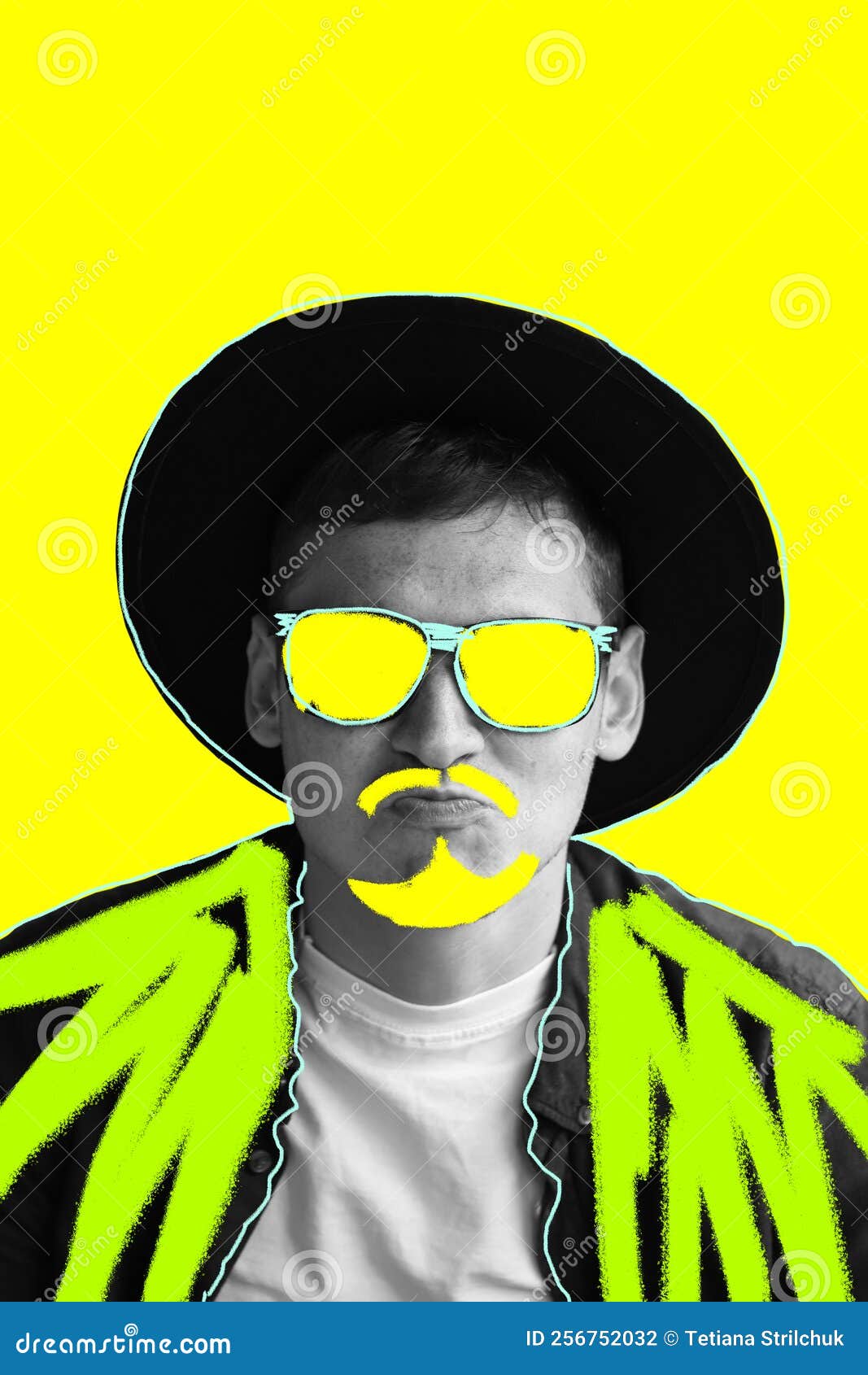 Funny Art Man. Smiling Fashion Man. Portrait of Handsome Smiling ... Funny Art Man. Smiling Fashion Man. Portrait of Handsome Smiling ...