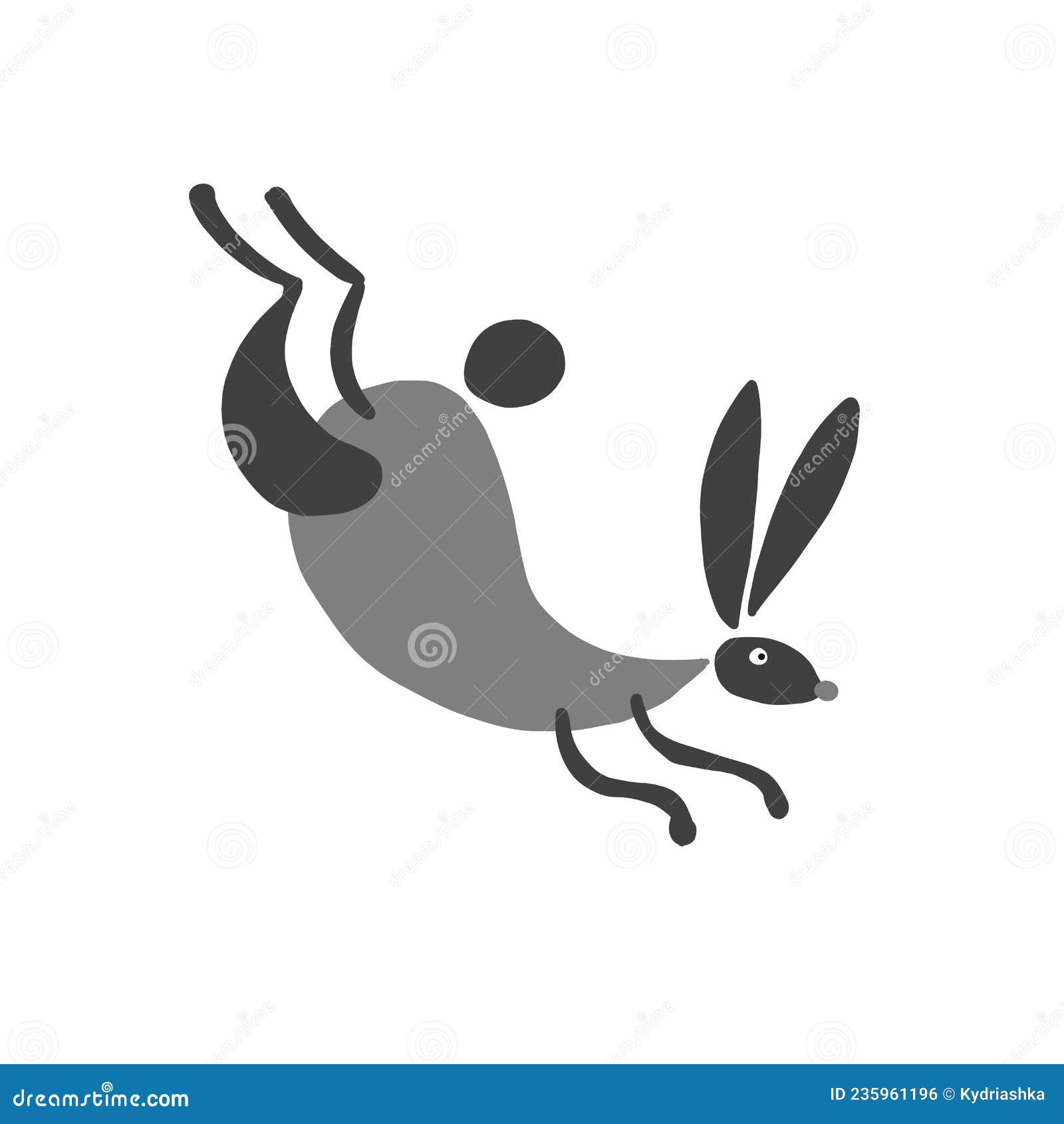 Funny Art Rabbit Isolated on White for Your Design Stock Vector ...