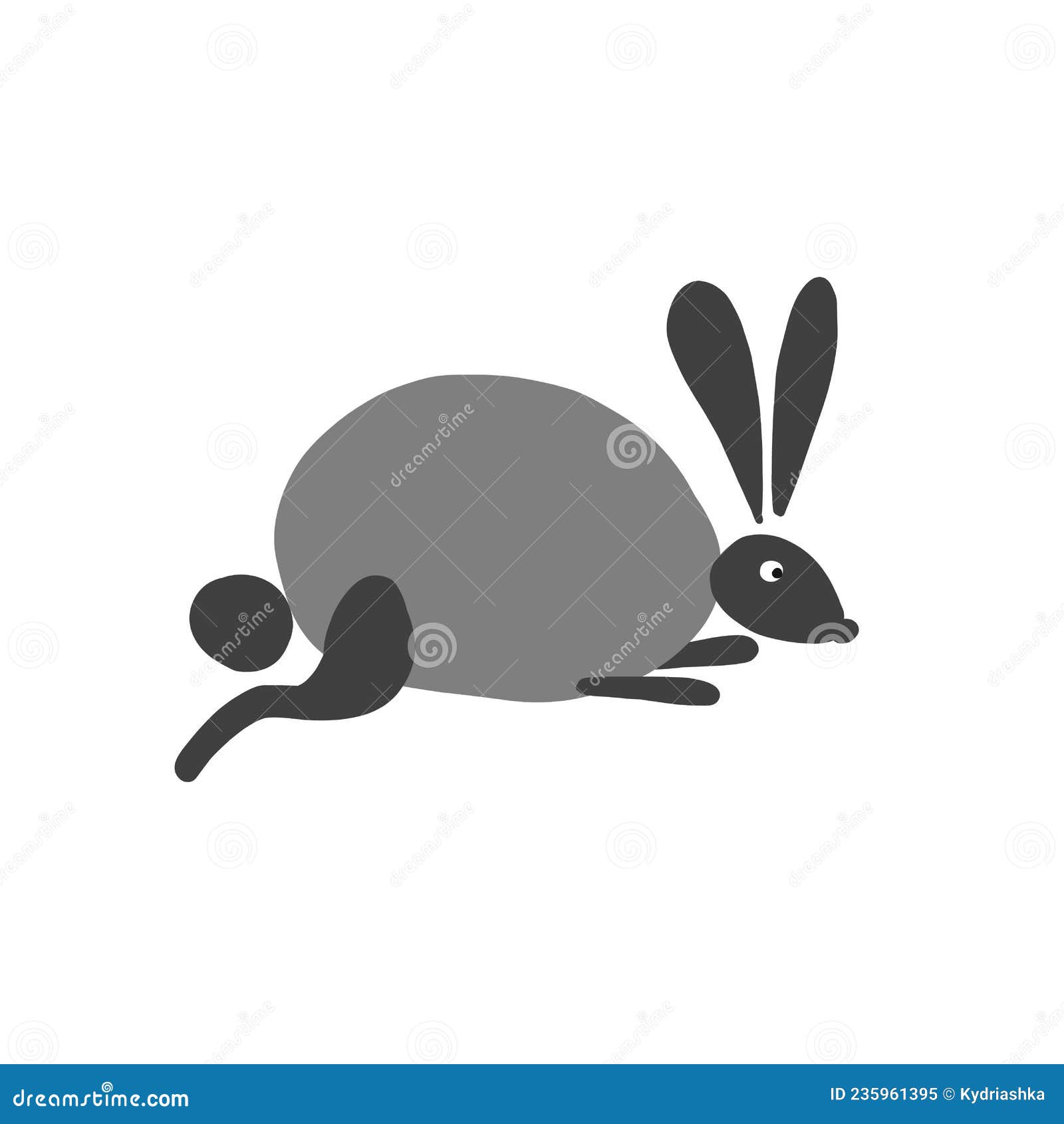 Funny Art Rabbit Isolated on White for Your Design Stock Vector ...