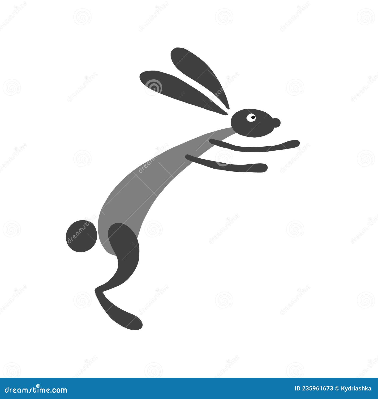 Funny Art Rabbit Isolated on White for Your Design Stock Vector ...