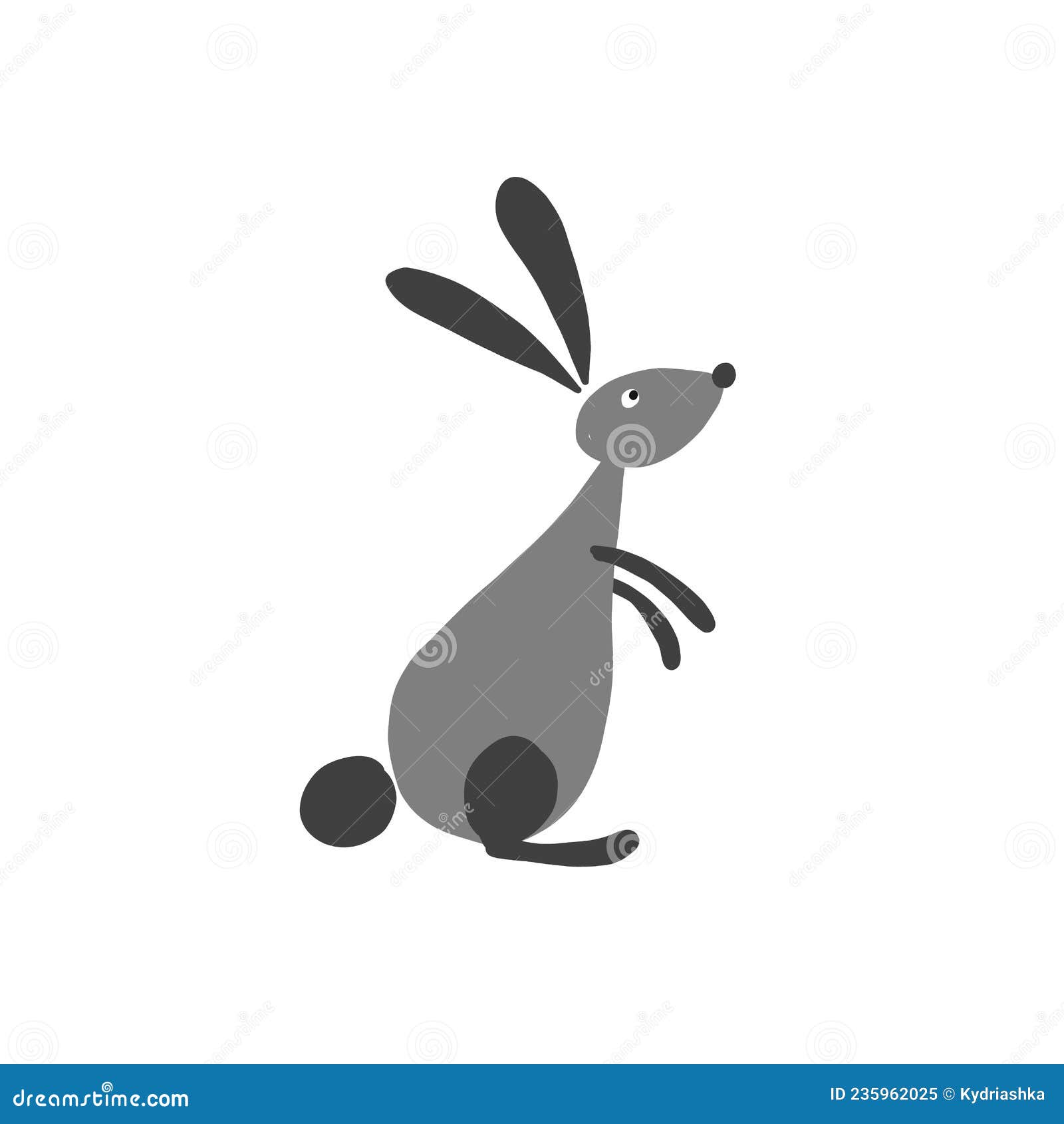 Funny Art Rabbit Isolated on White for Your Design Stock Vector ...