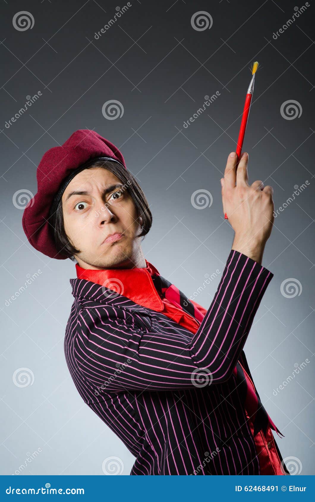 Funny Artist with His Artwork Stock Image - Image of humourous, artist ...