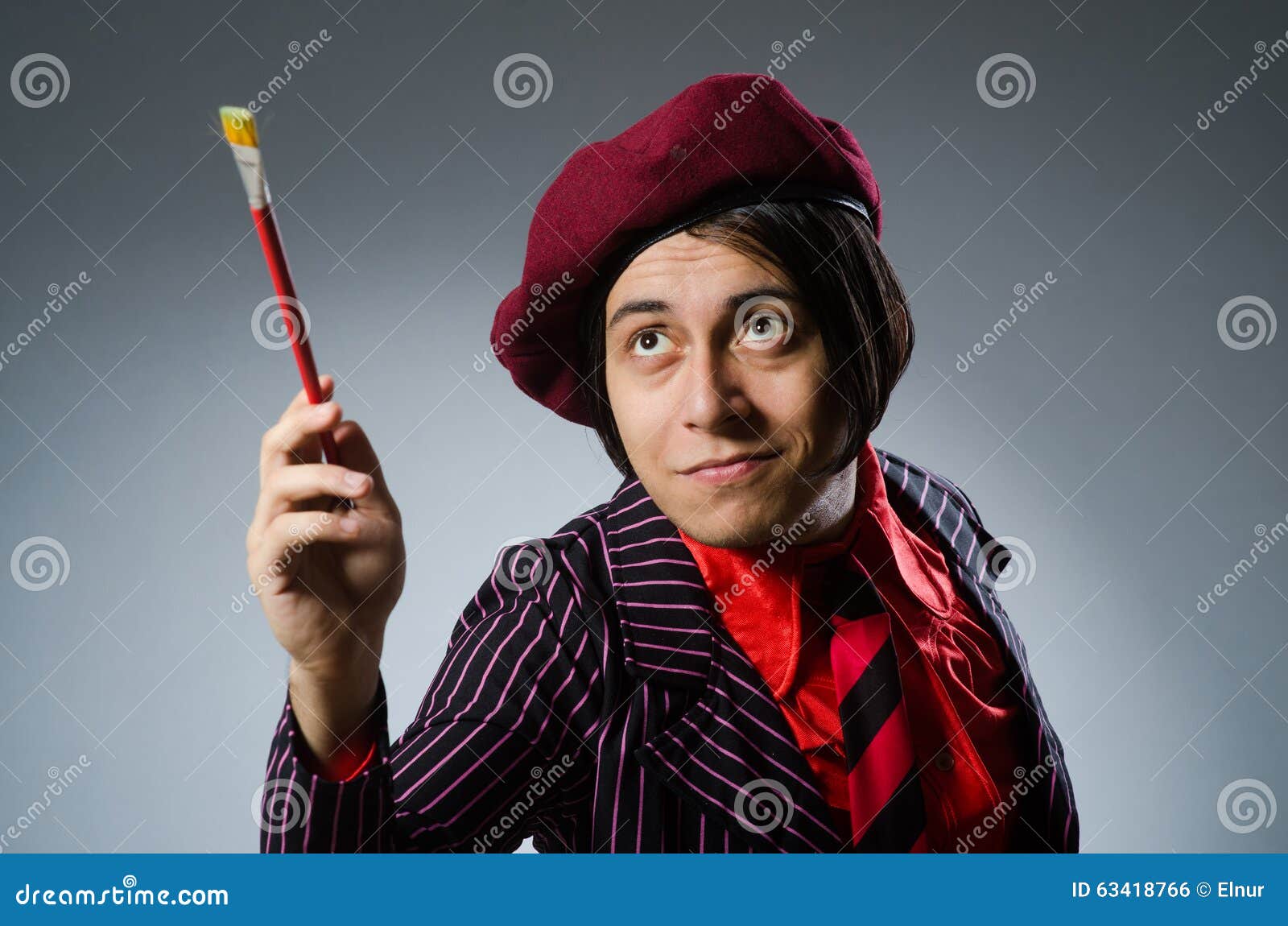 The Funny Artist with His Artwork Stock Photo - Image of craft, paint ...