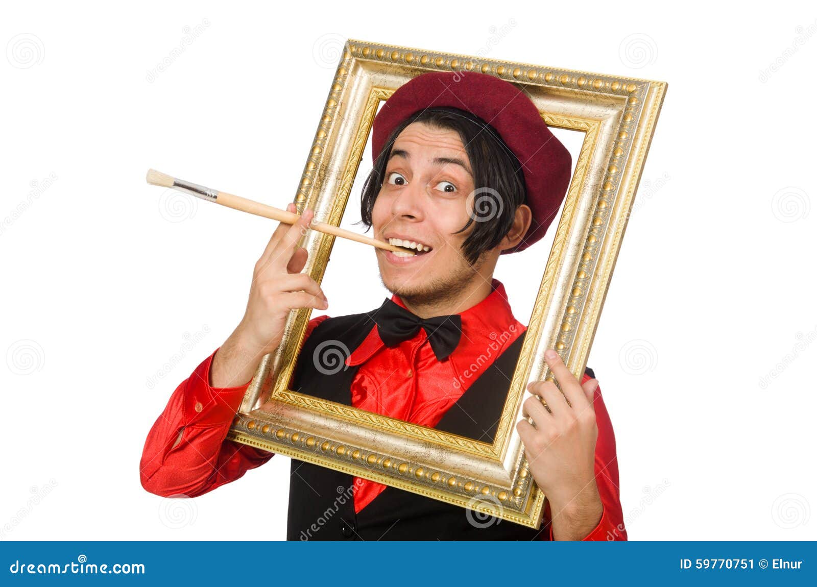Funny Artist Isolated on White Stock Image - Image of humourous ...