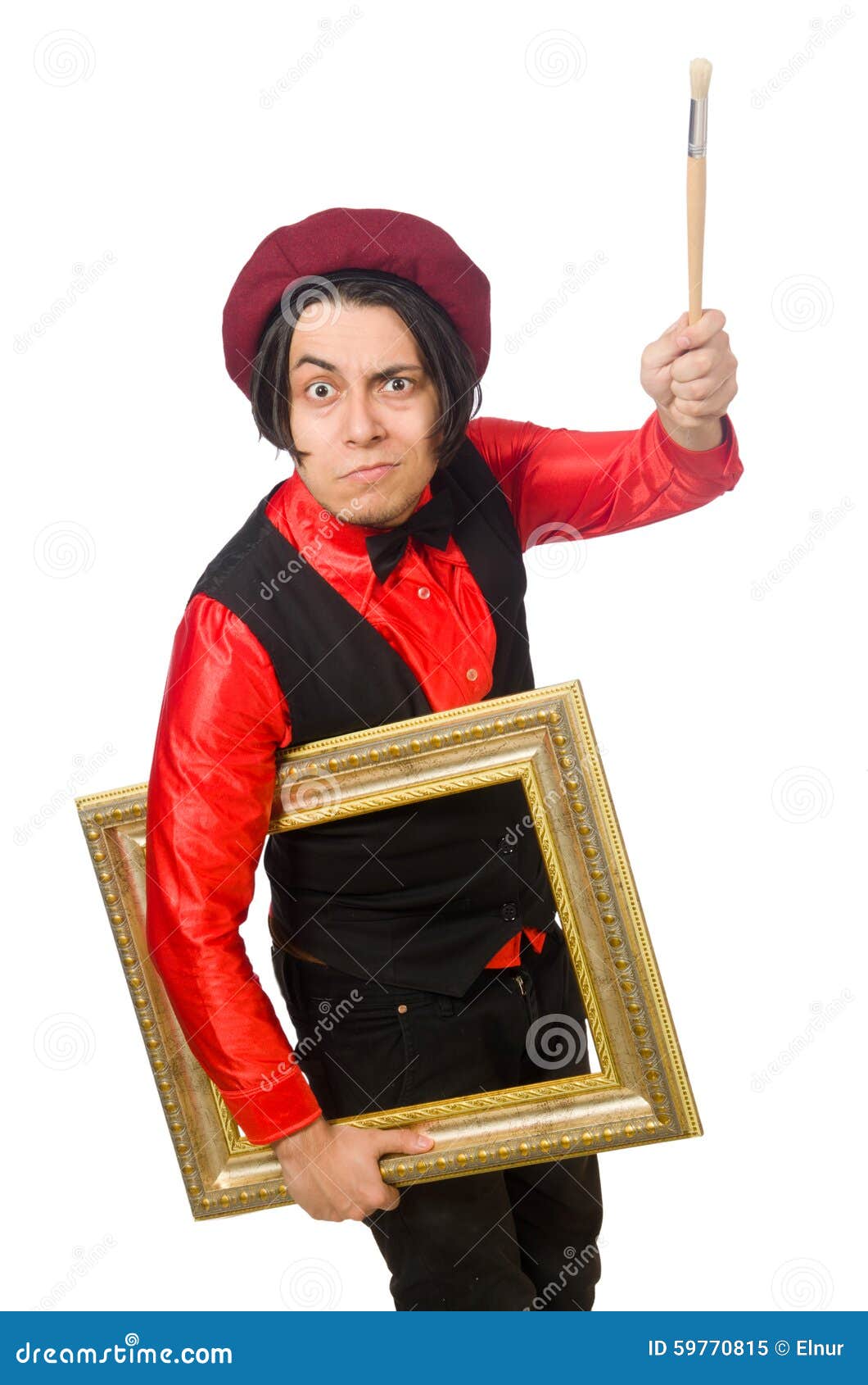 Funny Artist Isolated on White Stock Image - Image of craft, artistic ...
