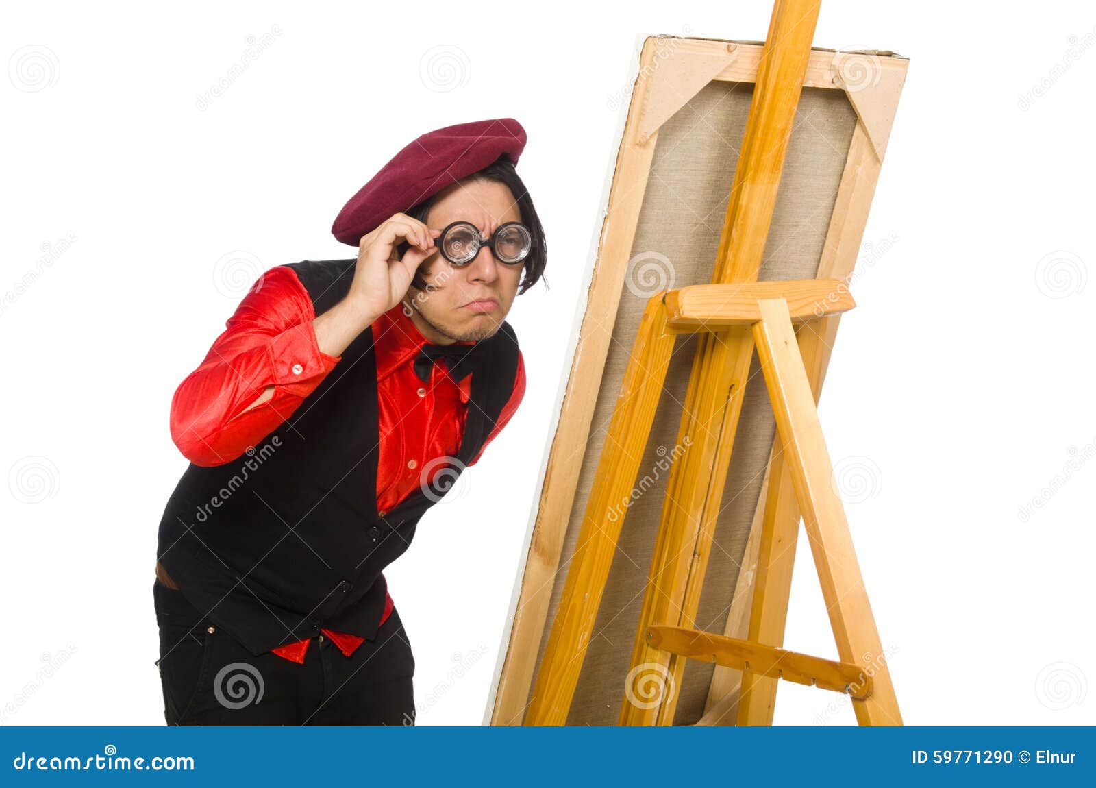 Funny Artist Isolated on White Stock Photo - Image of paint, artist ...