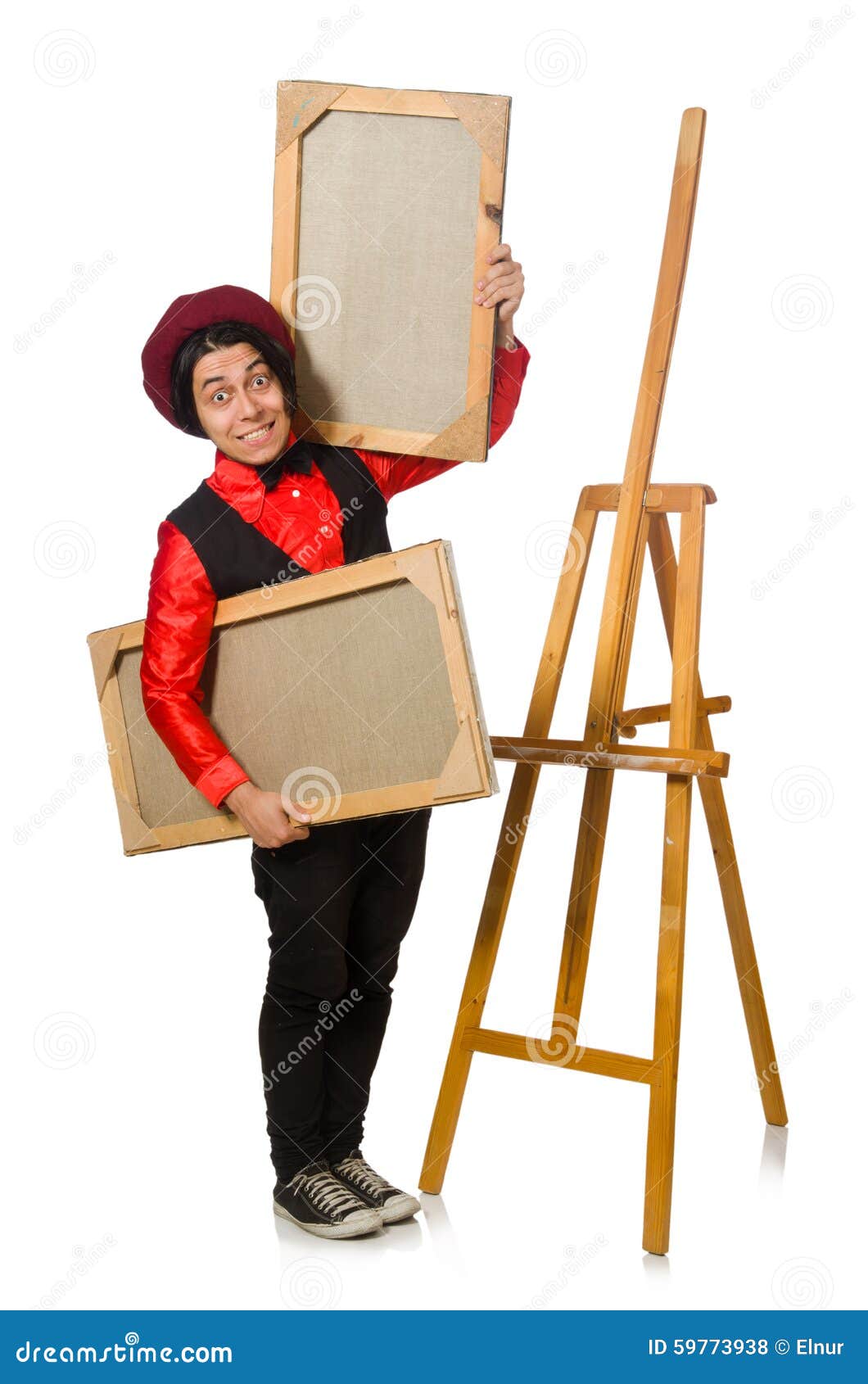 Funny Artist Isolated on White Stock Photo - Image of artist, comic ...