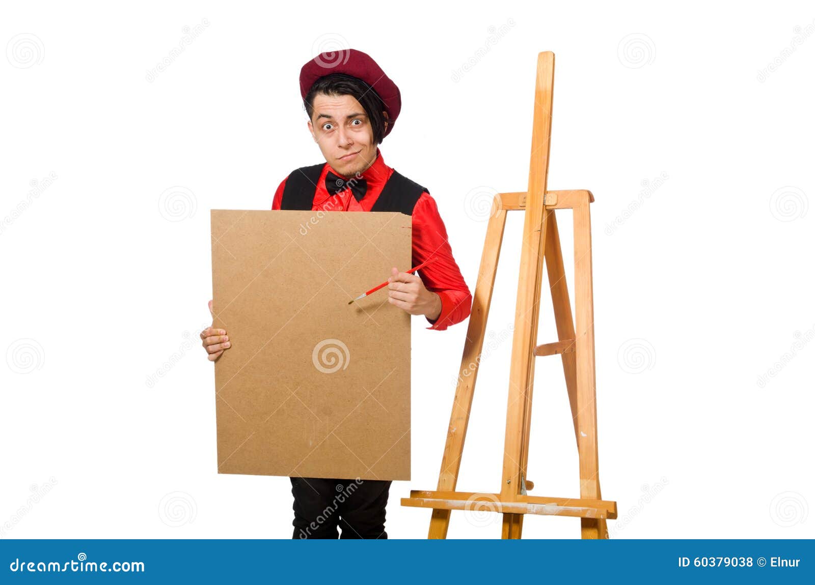Funny Artist Isolated on White Stock Photo - Image of artist, hobbies ...
