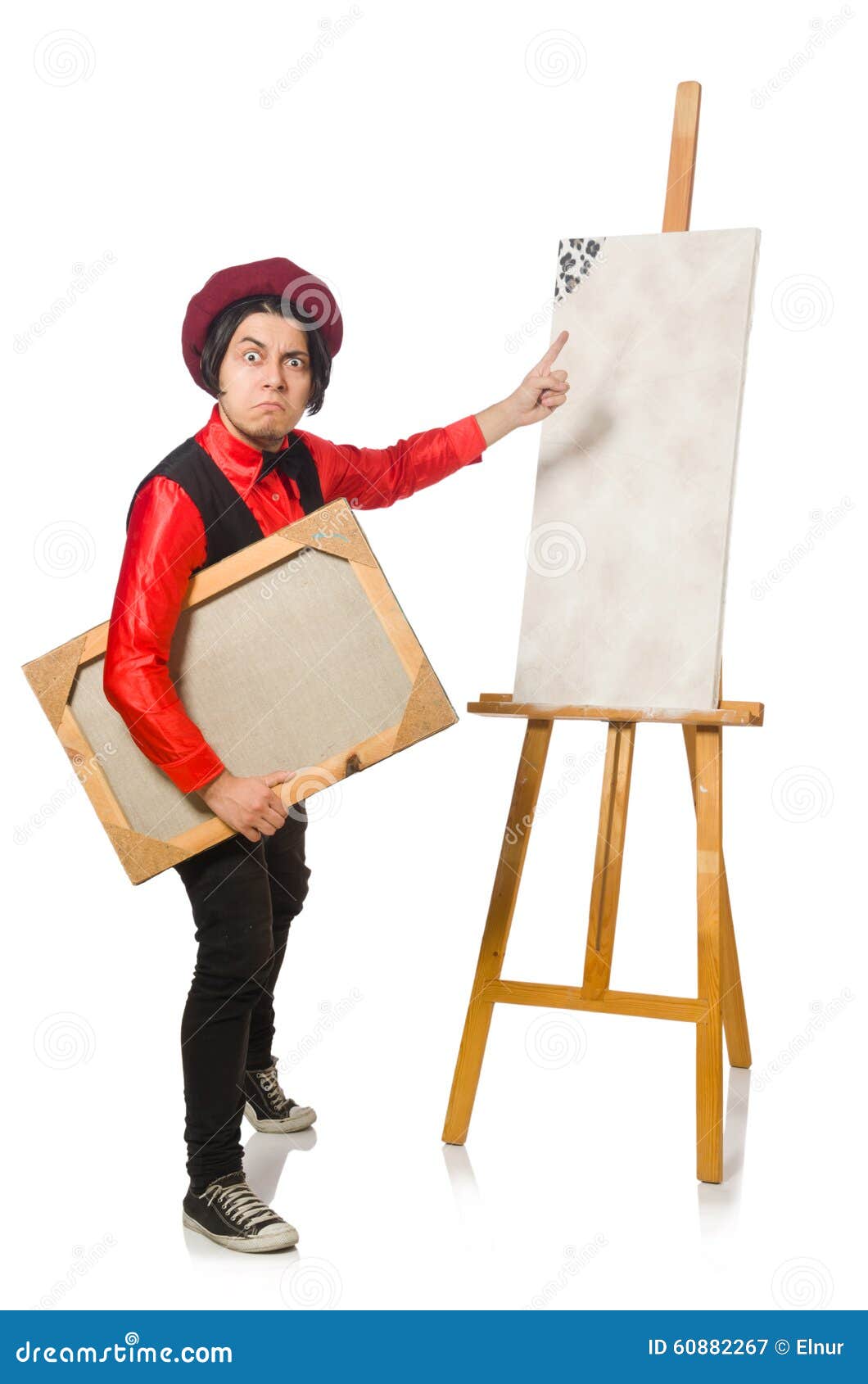 The Funny Artist Isolated on White Stock Image - Image of drawing ...