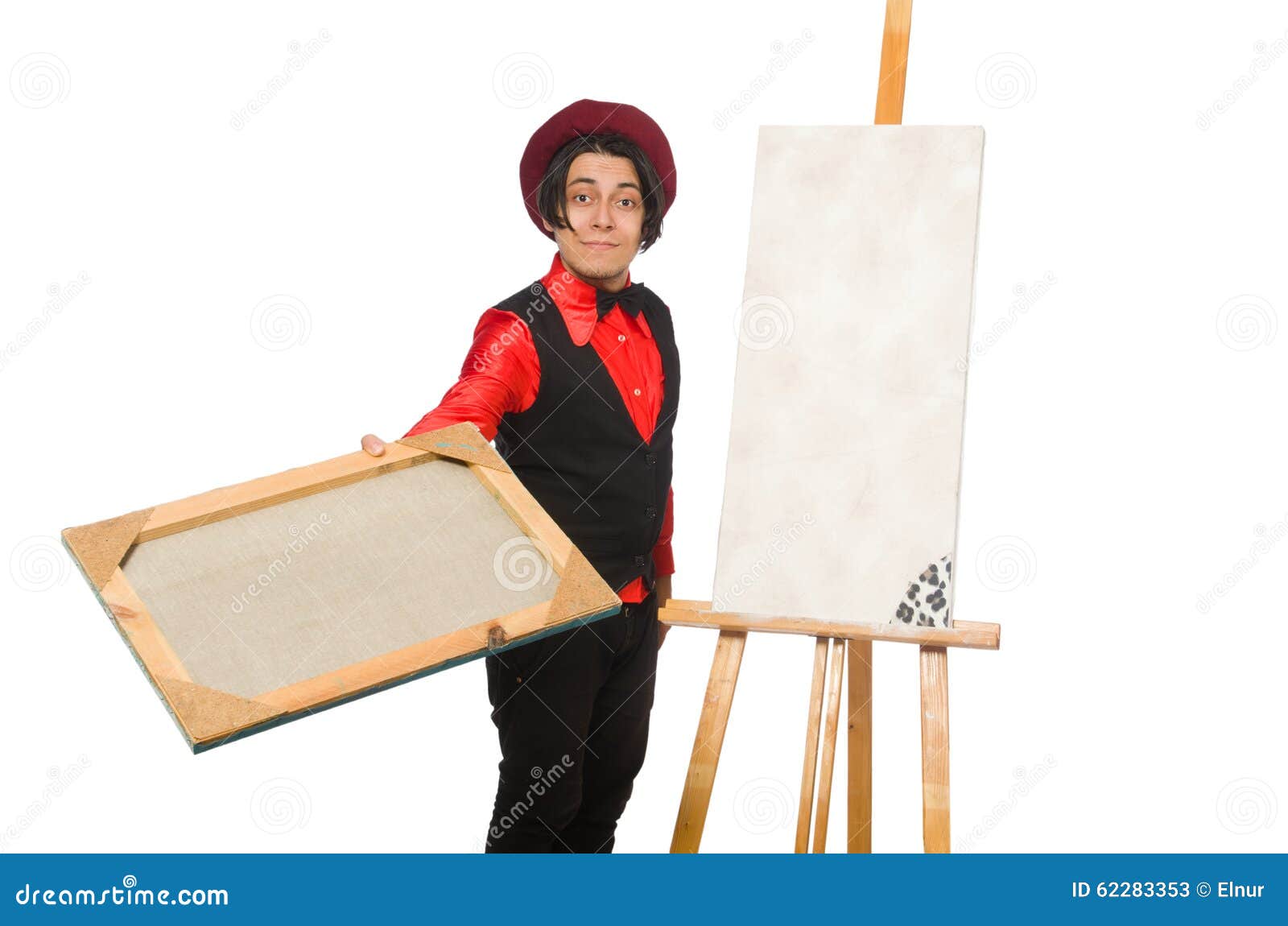 The Funny Artist Isolated on White Stock Image - Image of draw ...
