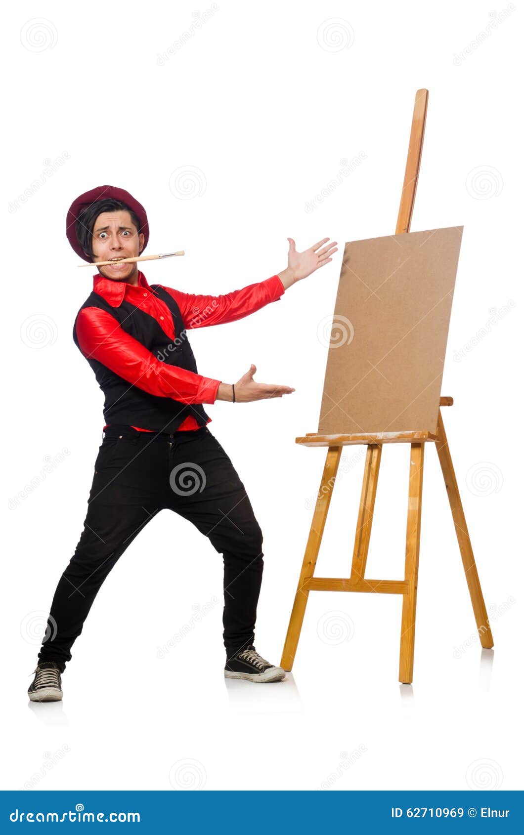 Funny Artist Isolated on White Stock Image - Image of creativity ...