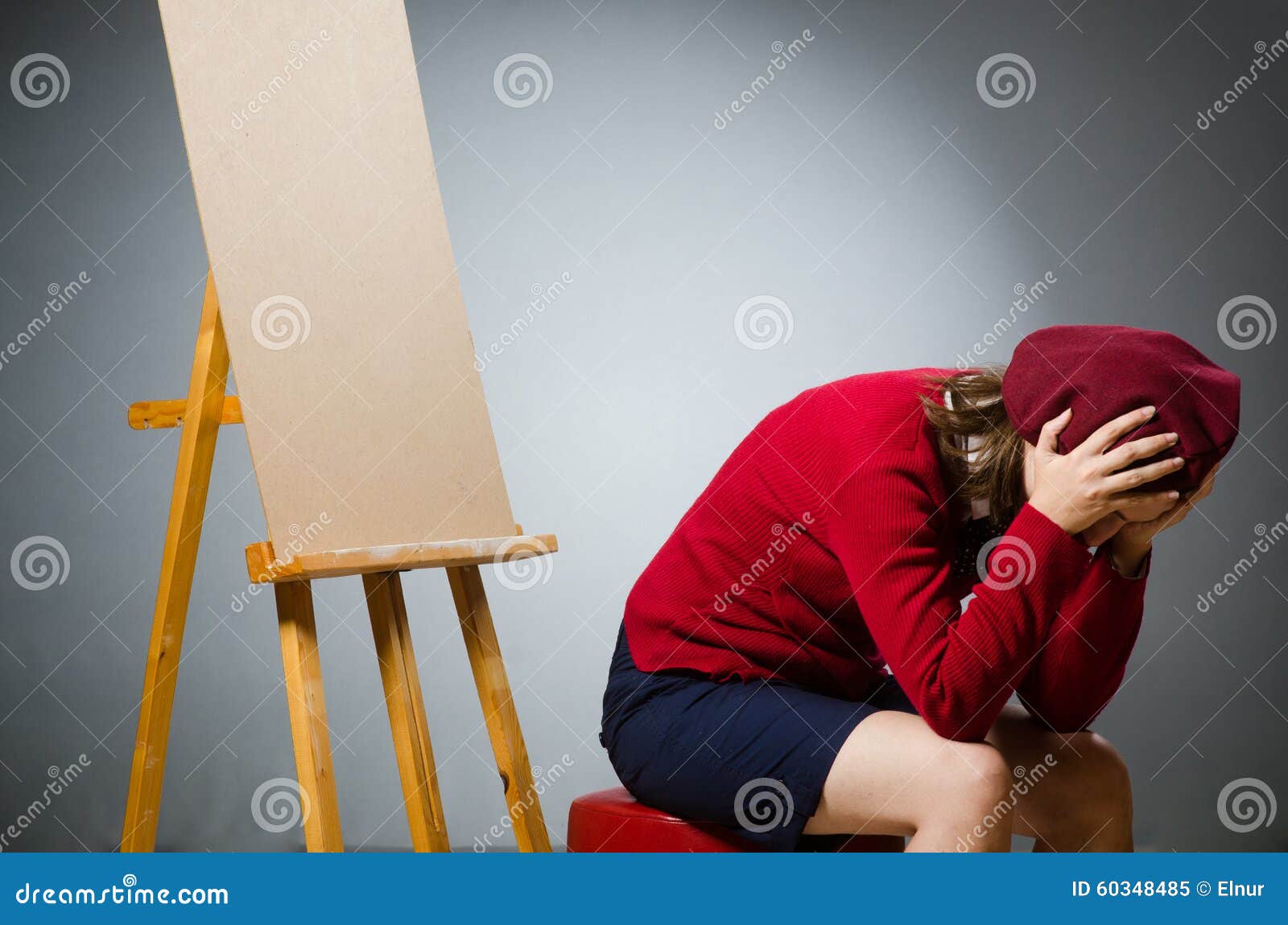 Funny Artist Working in the Studio Stock Image - Image of artist ...