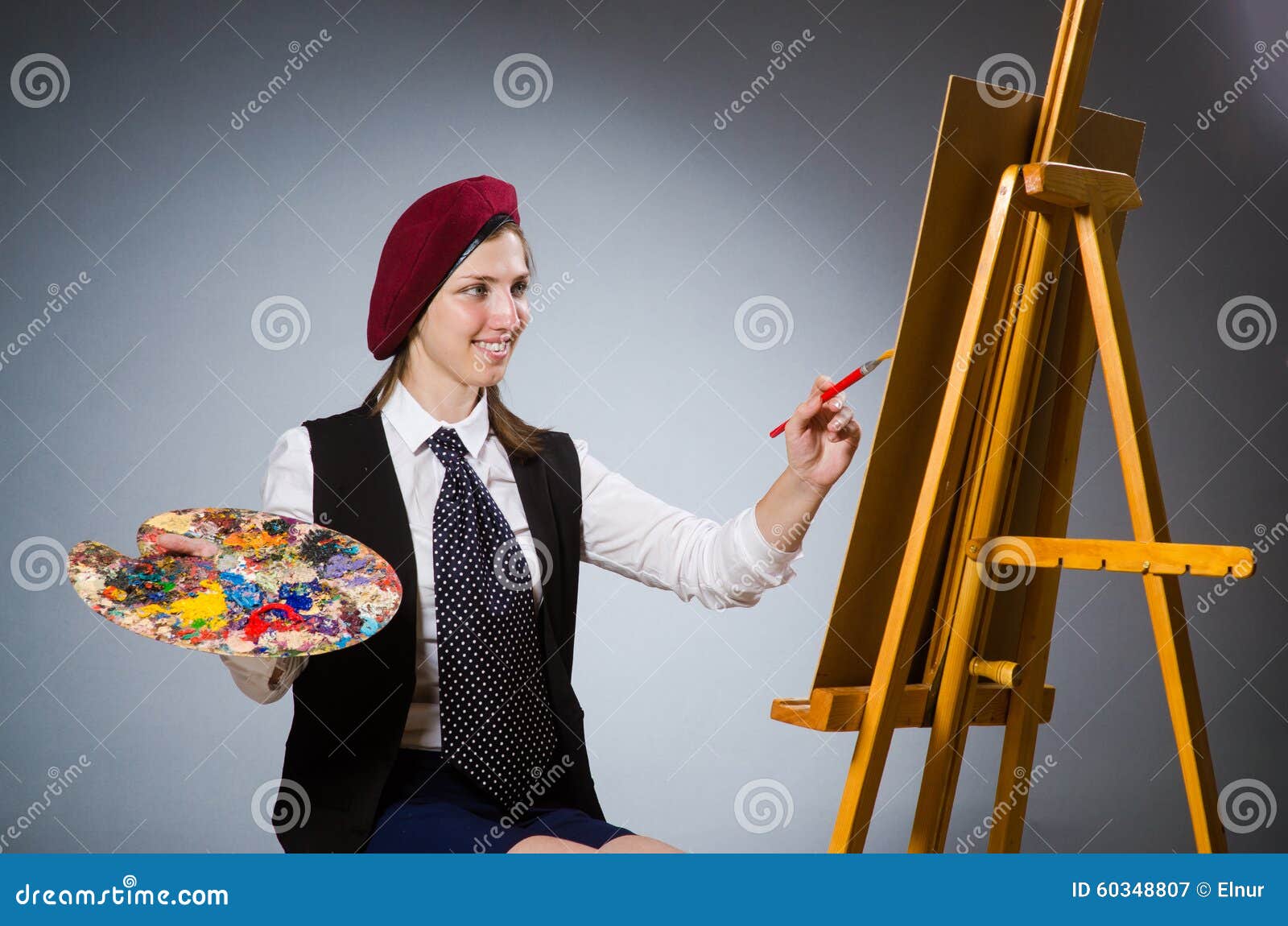 Funny Artist Working in the Studio Stock Image - Image of humor ...