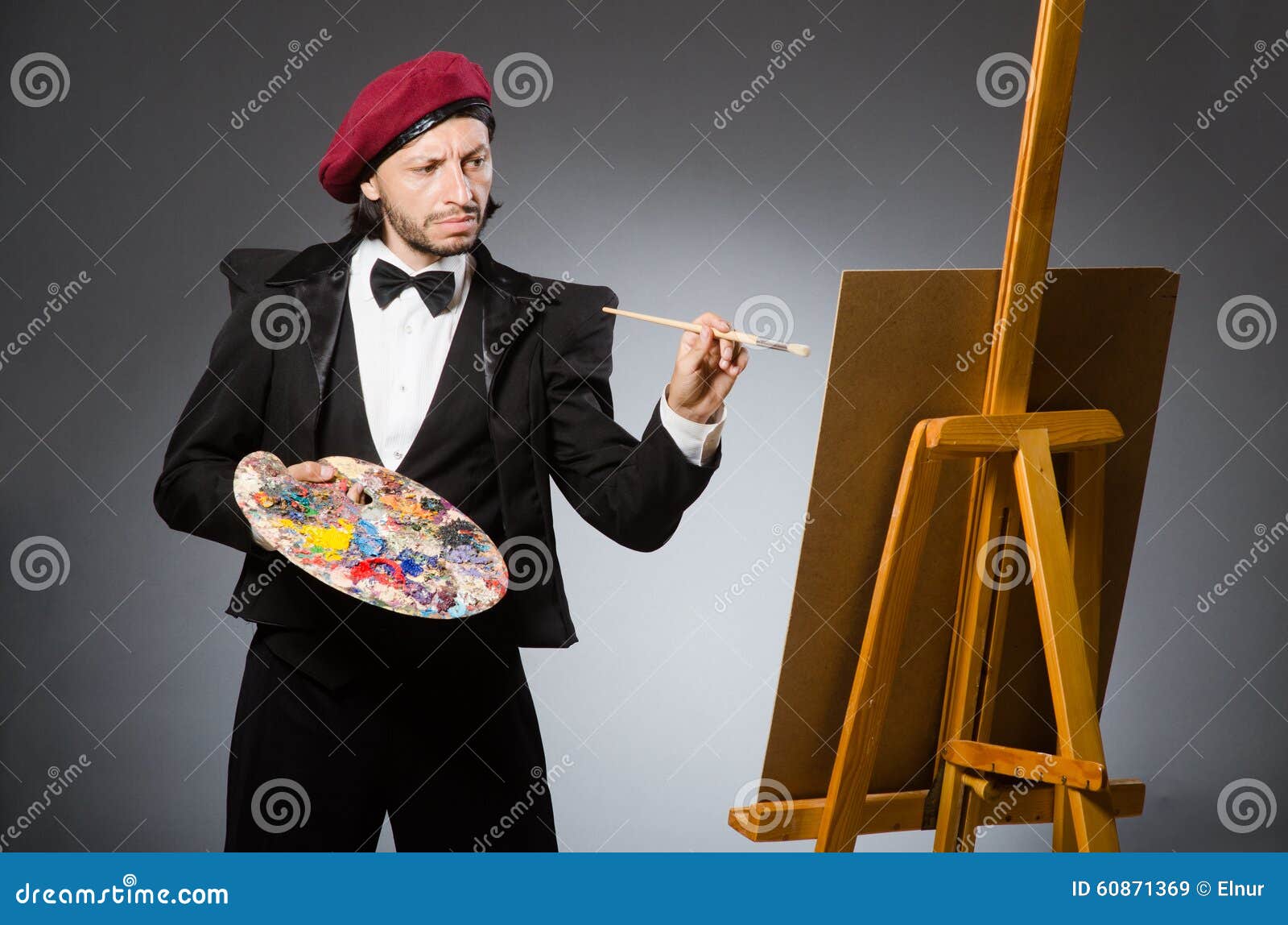 The Funny Artist Working in the Studio Stock Image - Image of hobbies ...