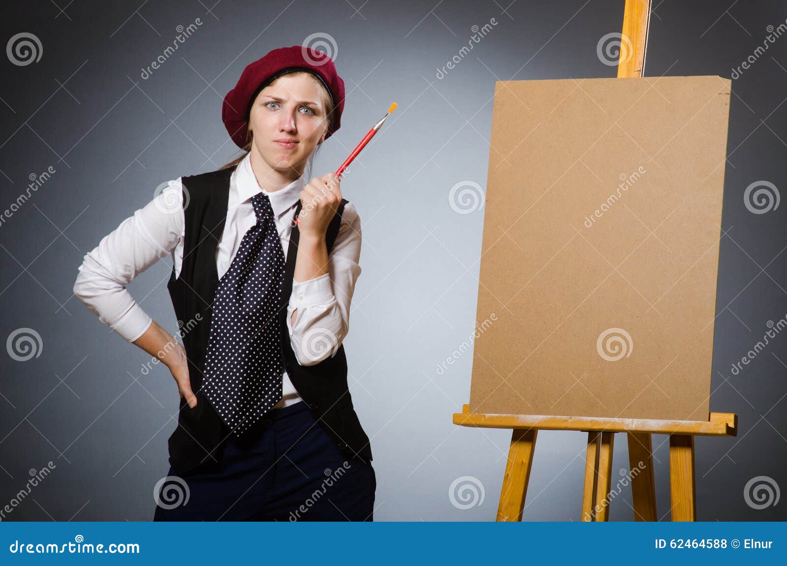 Funny Artist Working in the Studio Stock Photo - Image of paintbrush ...