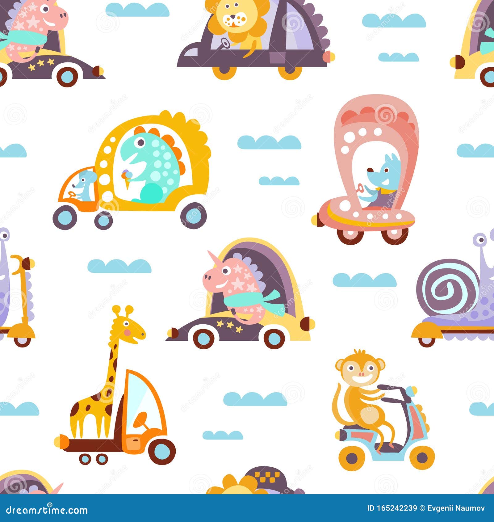 Animals Driving Vehicles Vector Illustration | CartoonDealer.com #75160018