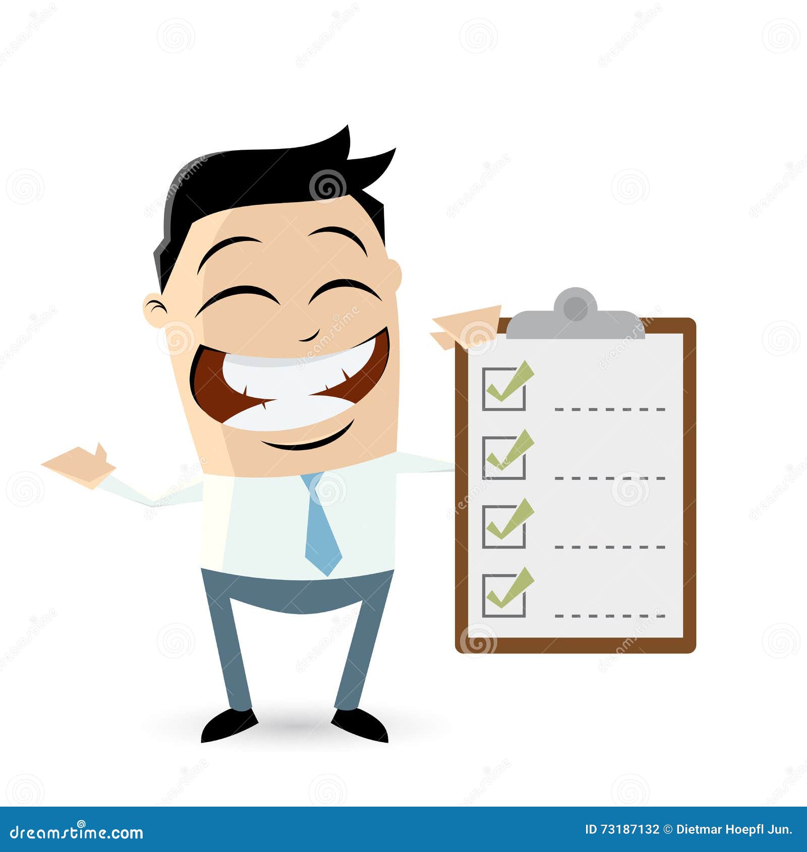 Funny Asian Businessman with Checklist Stock Vector - Illustration of ...